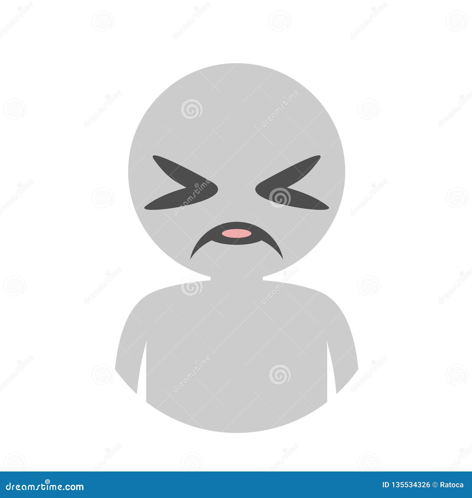 Disgusted face design stock vector. Illustration of fear - 135534326