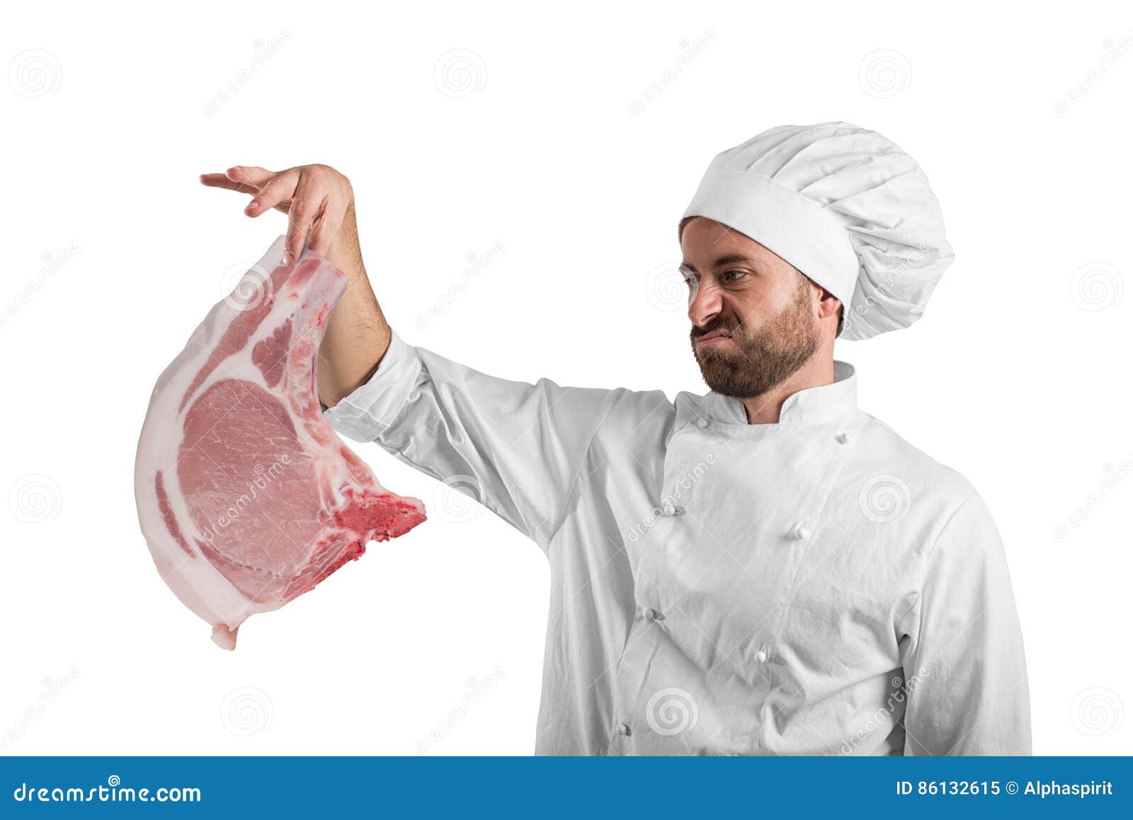 Disgusted vegetarian chef stock image. Image of gastronomy - 86132615
