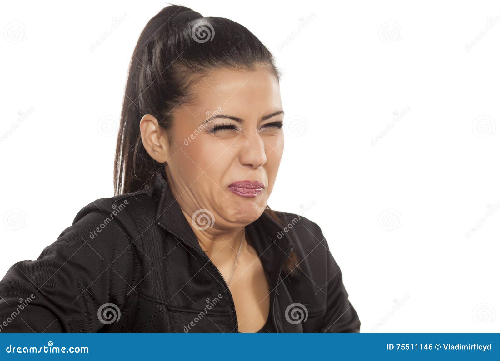 Disgusted woman stock photo. Image of expression, cute - 75511146