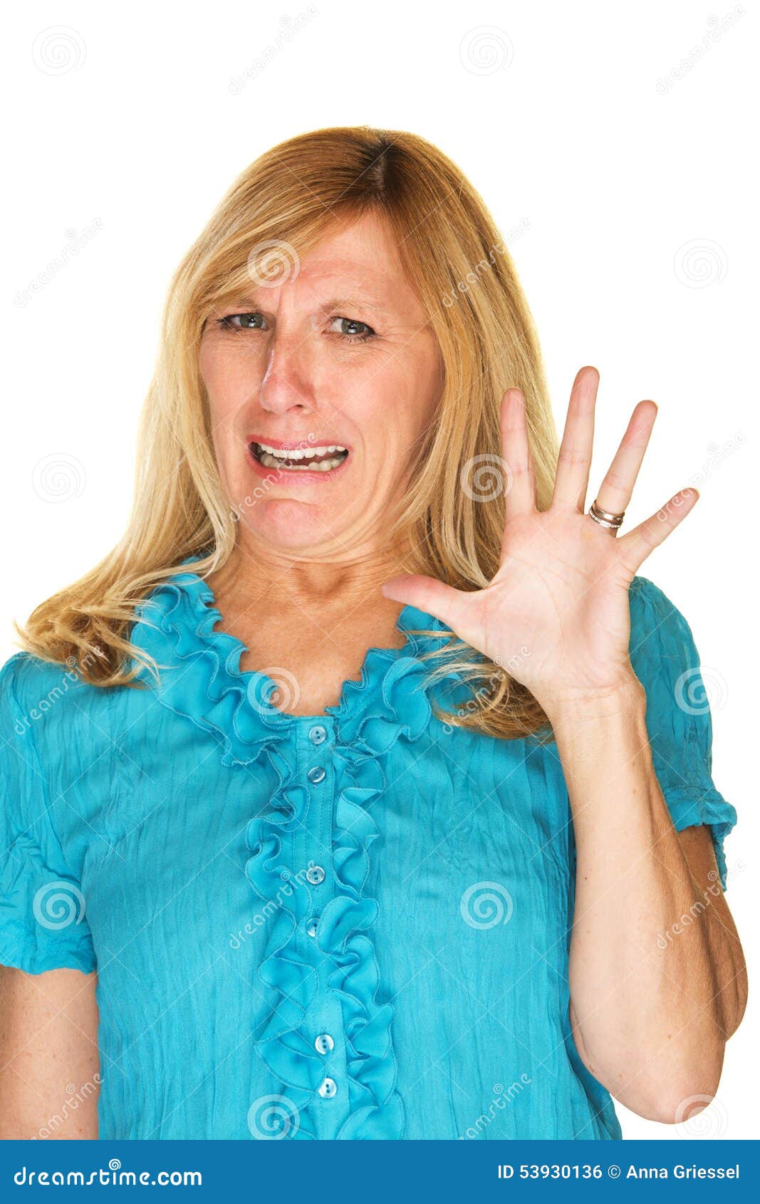 Disgusted Woman Rejecting To Kiss Man Walking Outdoors In Park Royalty ...