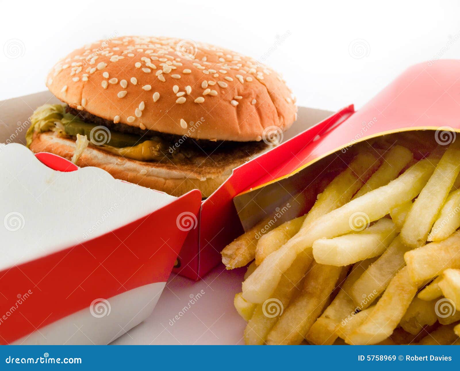 Disgusting Burger and Fries in Cardboard Stock Image - Image of dish ...