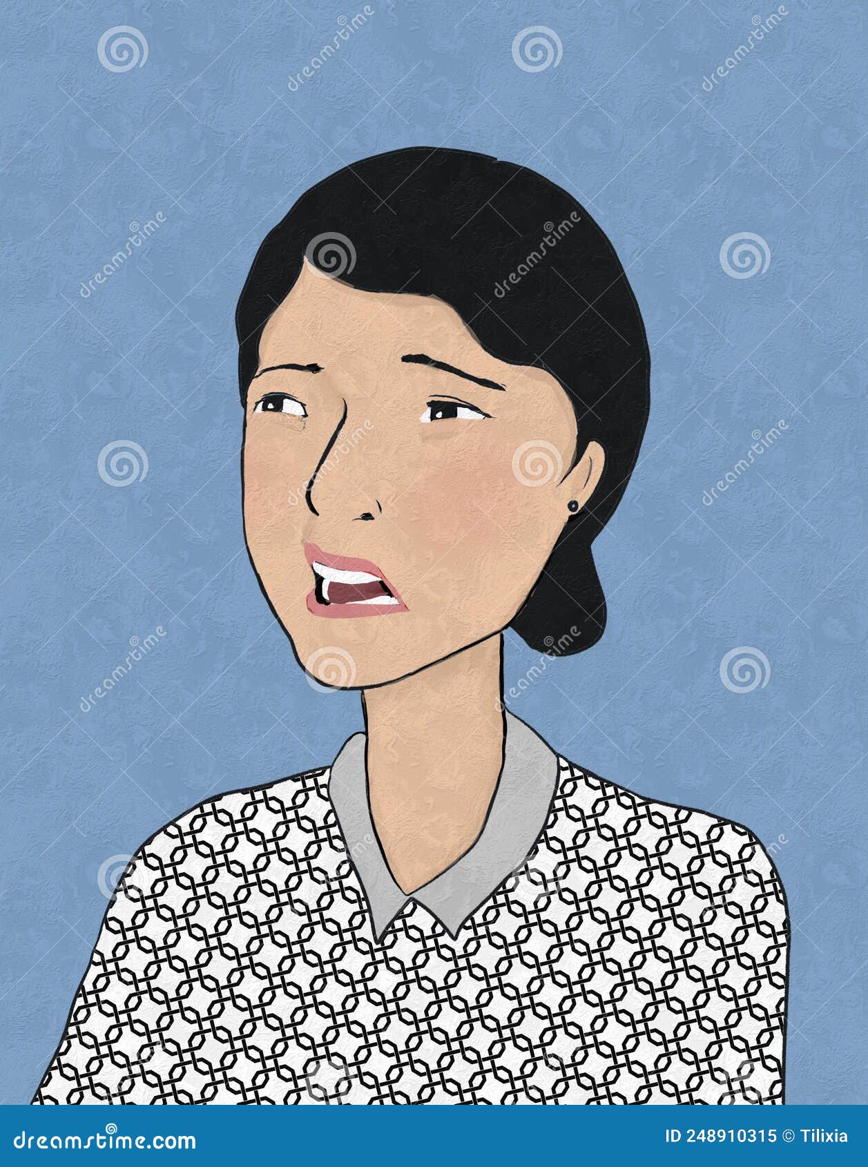 Disgusting Facial Expression Blue Background Royalty-Free Stock Photo ...