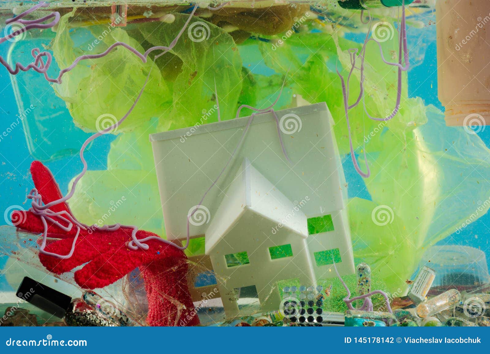 Disgusting Harmful Plastic Pile Overloading Water and Environment Stock ...