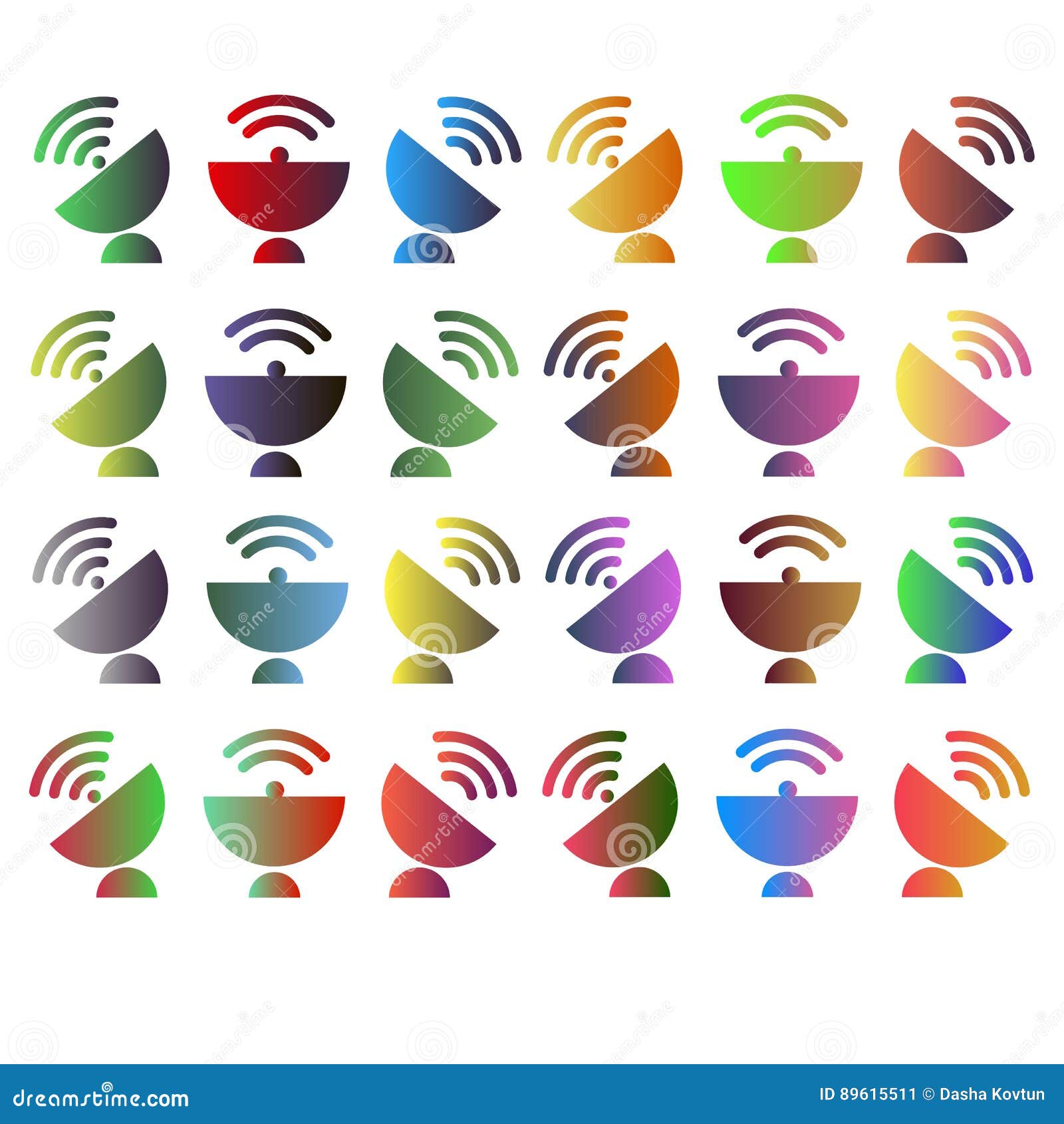 Dish Antenna Satellite Wireless Technology Stock Illustration ...