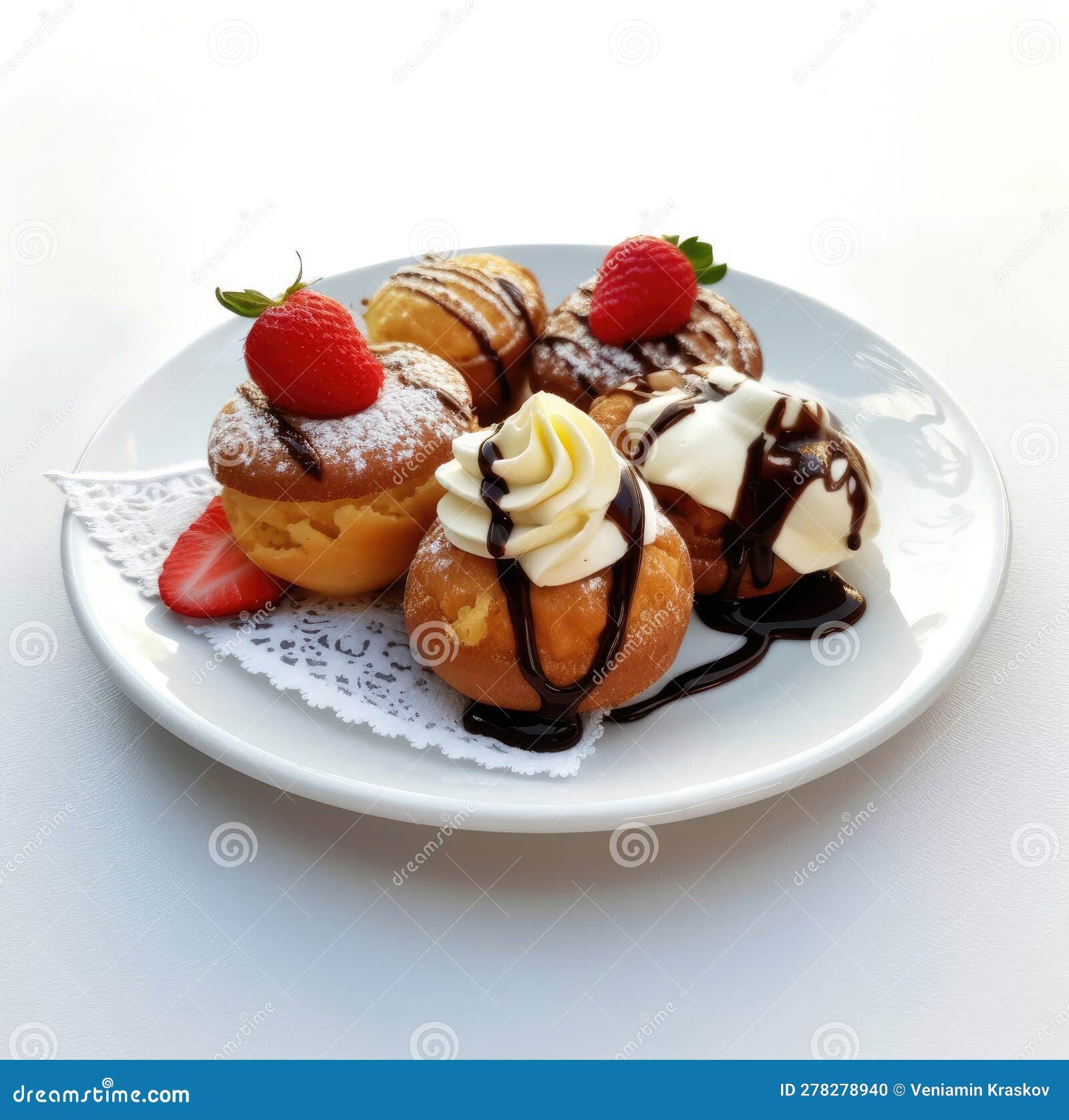 Dish with assorted cakes stock illustration. Illustration of healthy ...