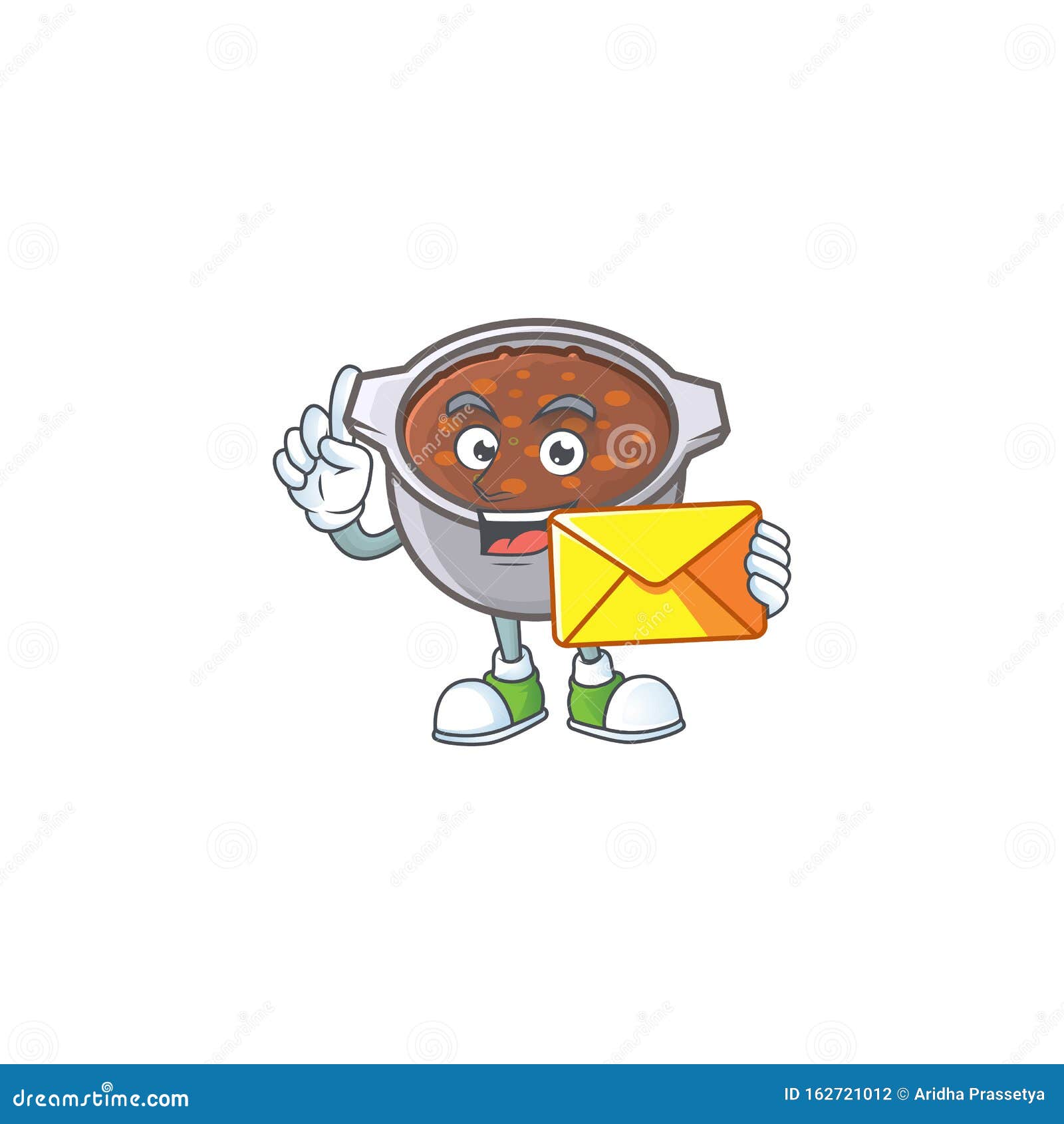 Dish Baked Beans with Cartoon Bring Envelope Mascot Stock Vector ...