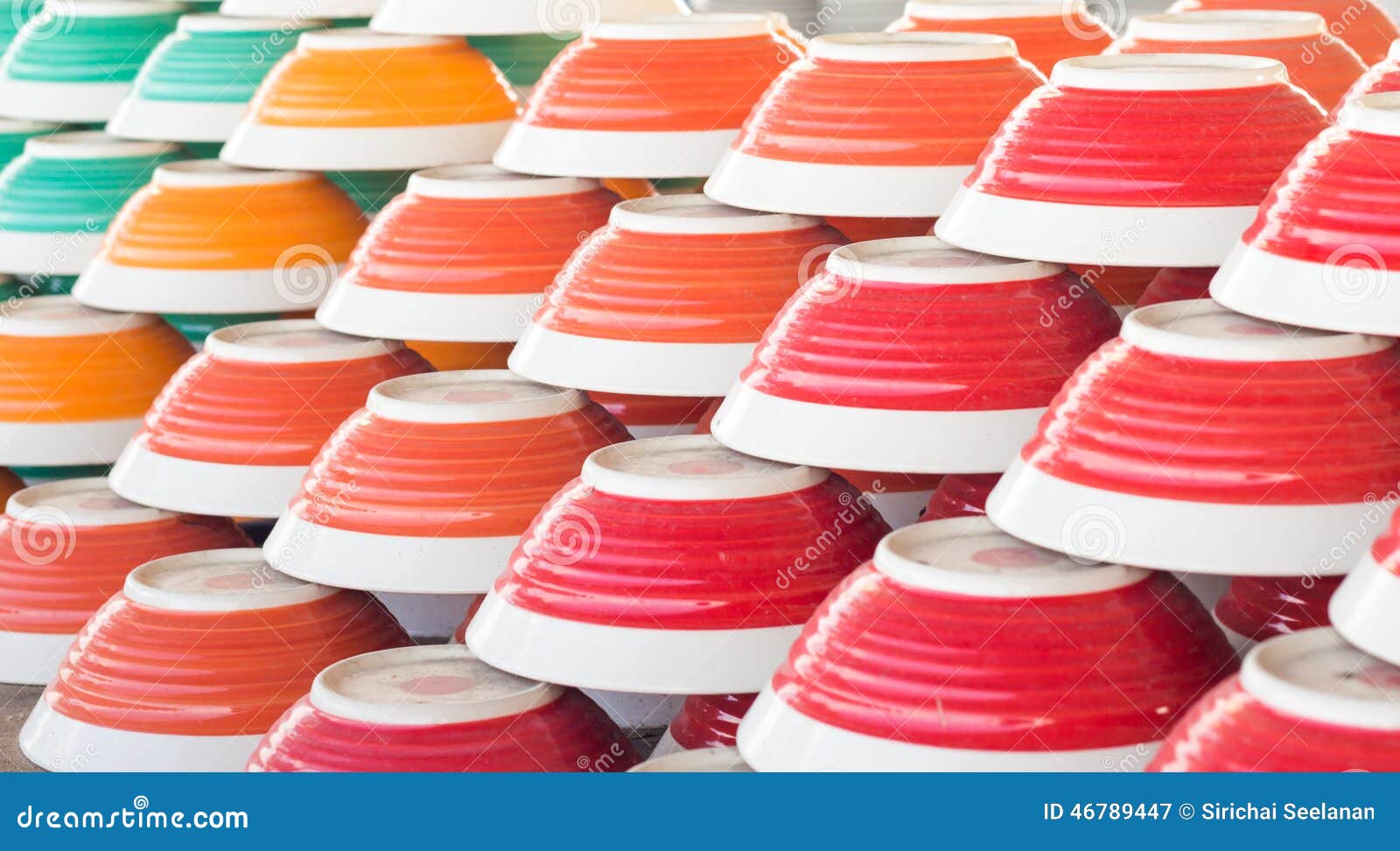 Dish-Bowl-Stack of Colorful Plates. Menu Concept Stock Image - Image of ...