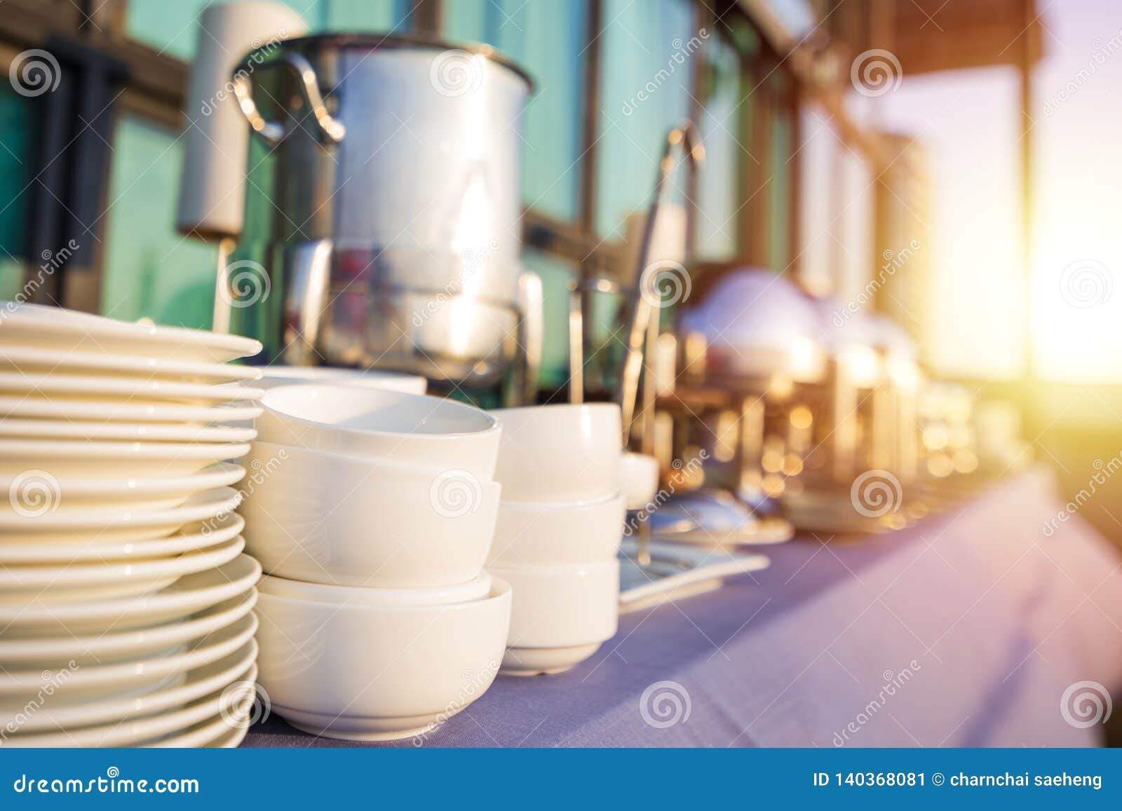 Dish and Bowl are on the Table in the Hotel Stock Image - Image of ...