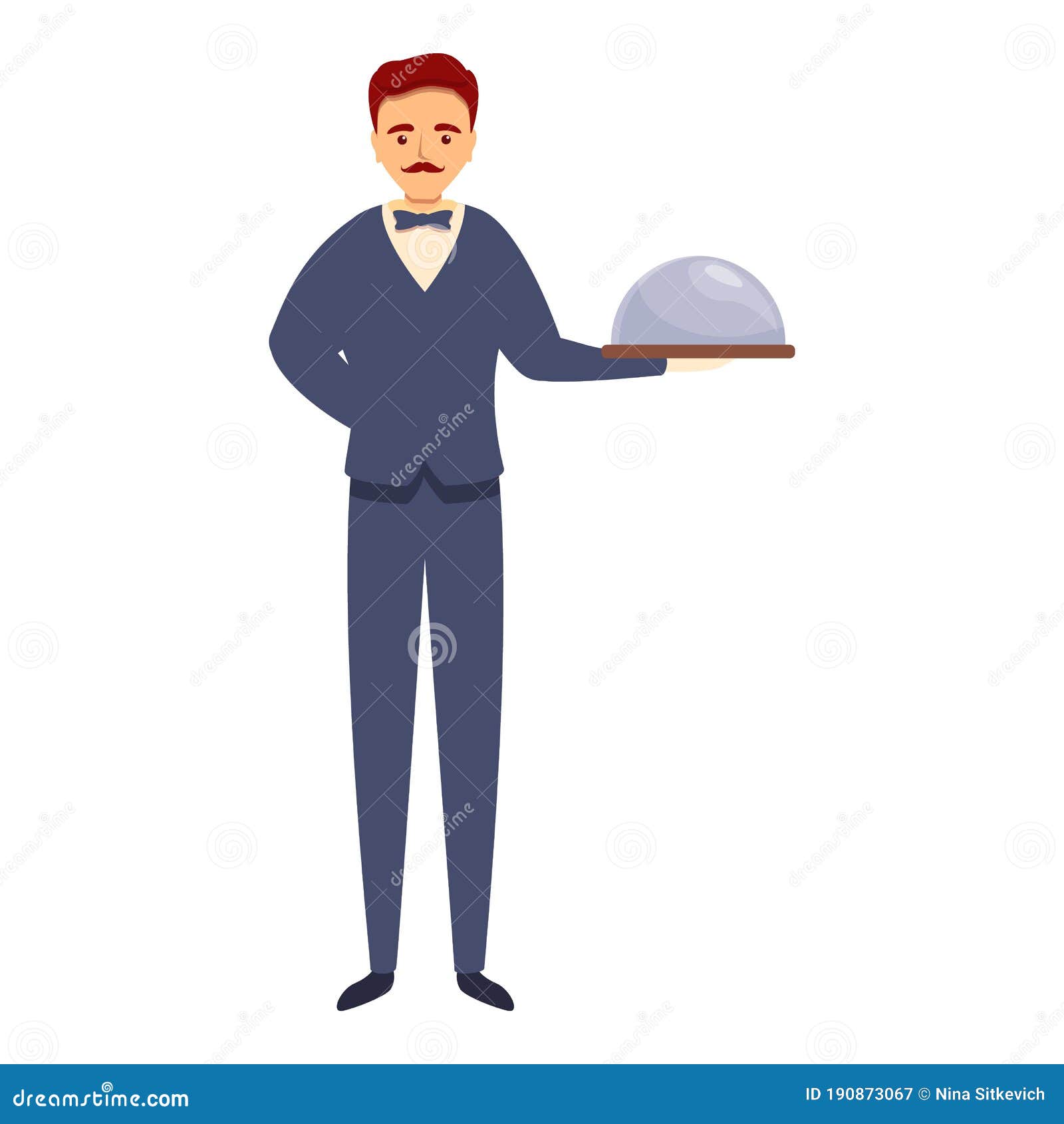 Dish Butler Icon, Cartoon Style Stock Vector - Illustration of chef ...