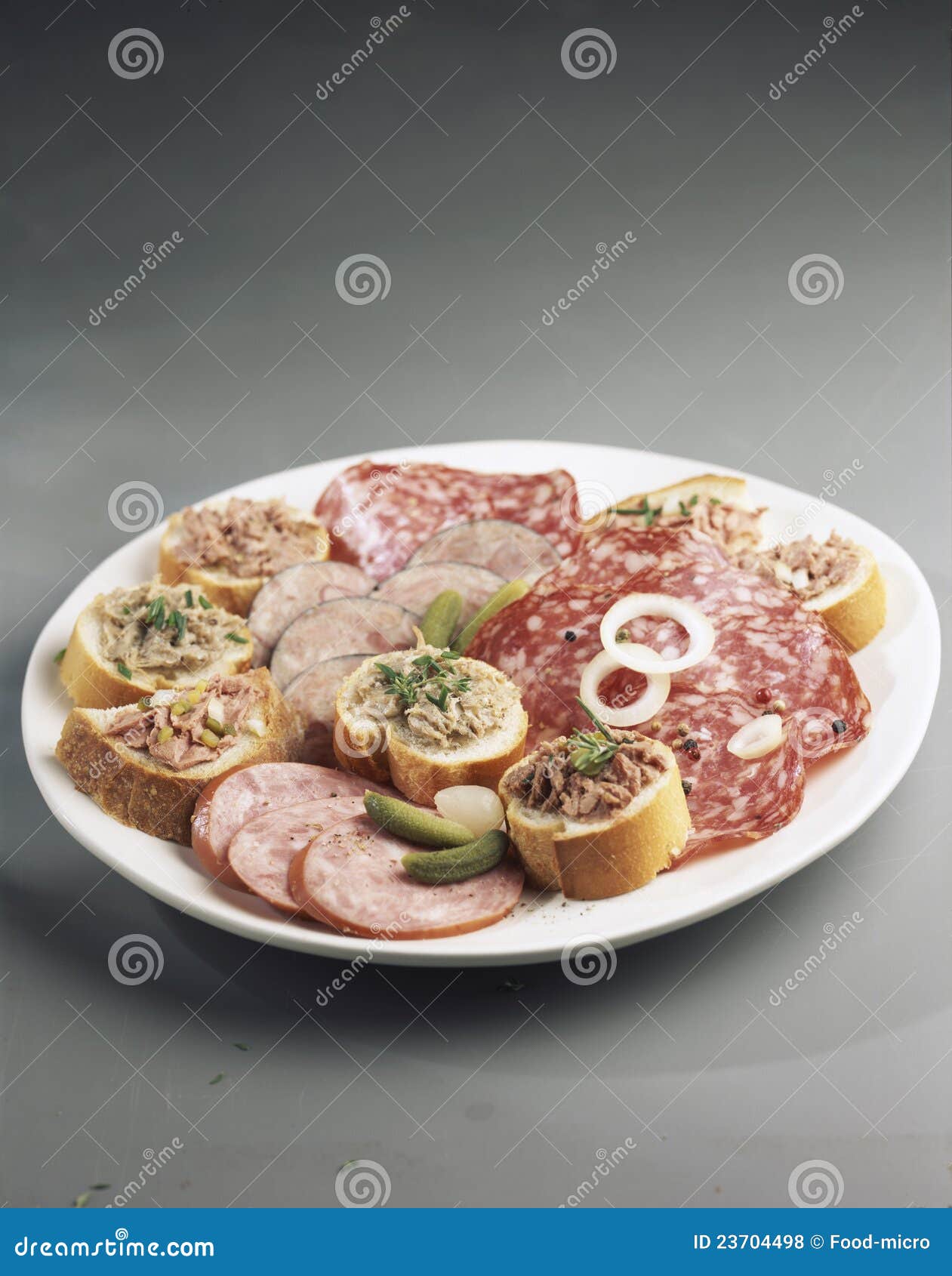 Dish of cold cuts stock photo. Image of plate, rosette - 23704498