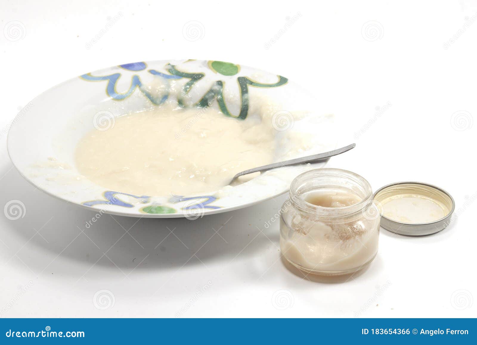 Dish and Container of Homogenised Food for Food Stock Photo - Image of ...
