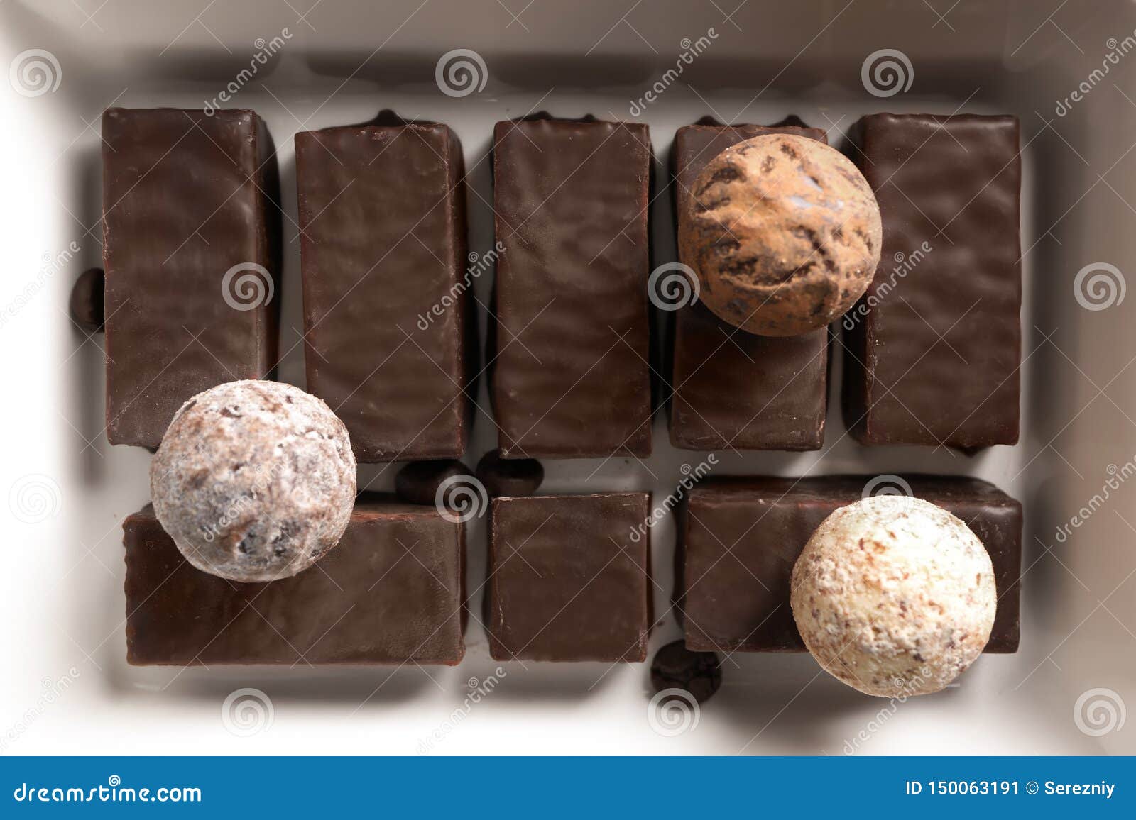 Dish with Delicious Chocolate Candies Stock Image - Image of sweet ...