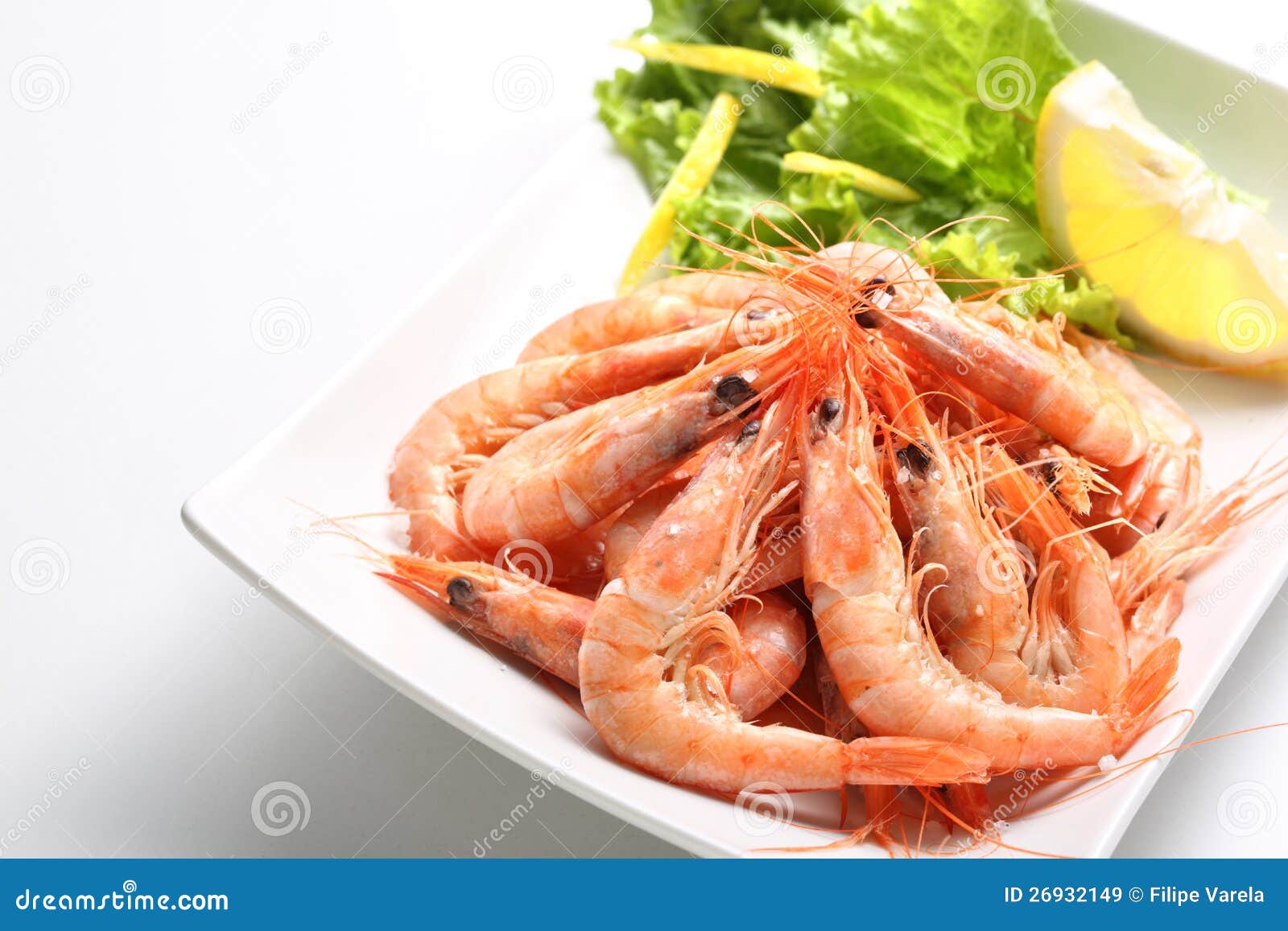Dish of Fresh Boiled Prawns Stock Image - Image of portion, meal: 26932149