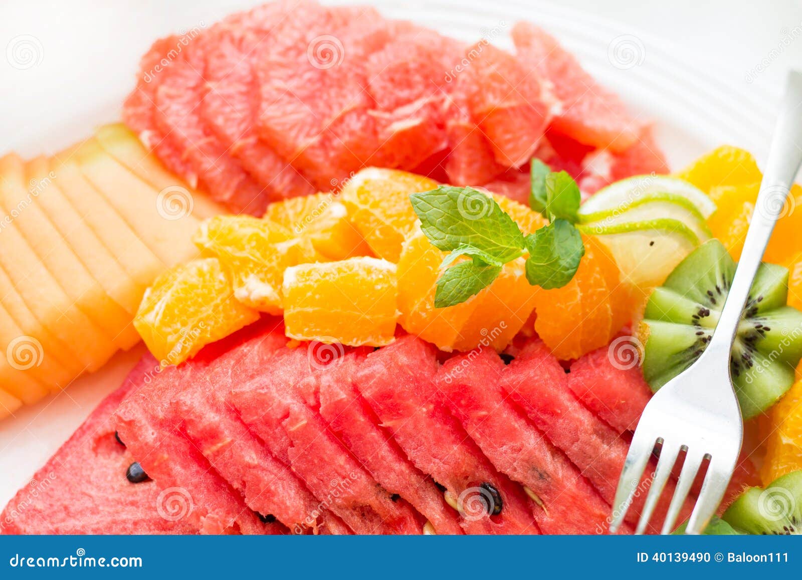 Dish with Fresh Sliced Fruits. Stock Photo - Image of restaurant ...