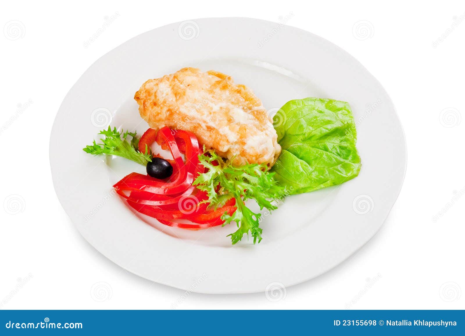 Dish, fried chicken fillet stock photo. Image of vegetable - 23155698