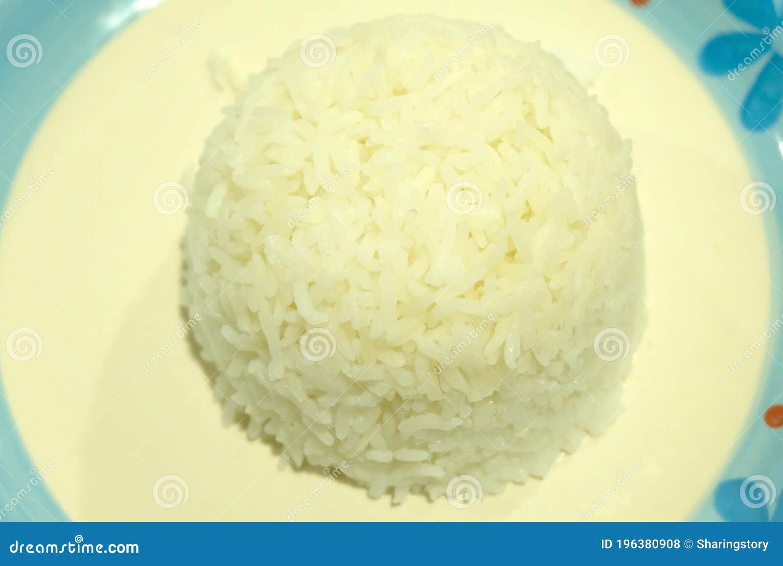 Dish full of rice close up stock photo. Image of traditional - 196380908