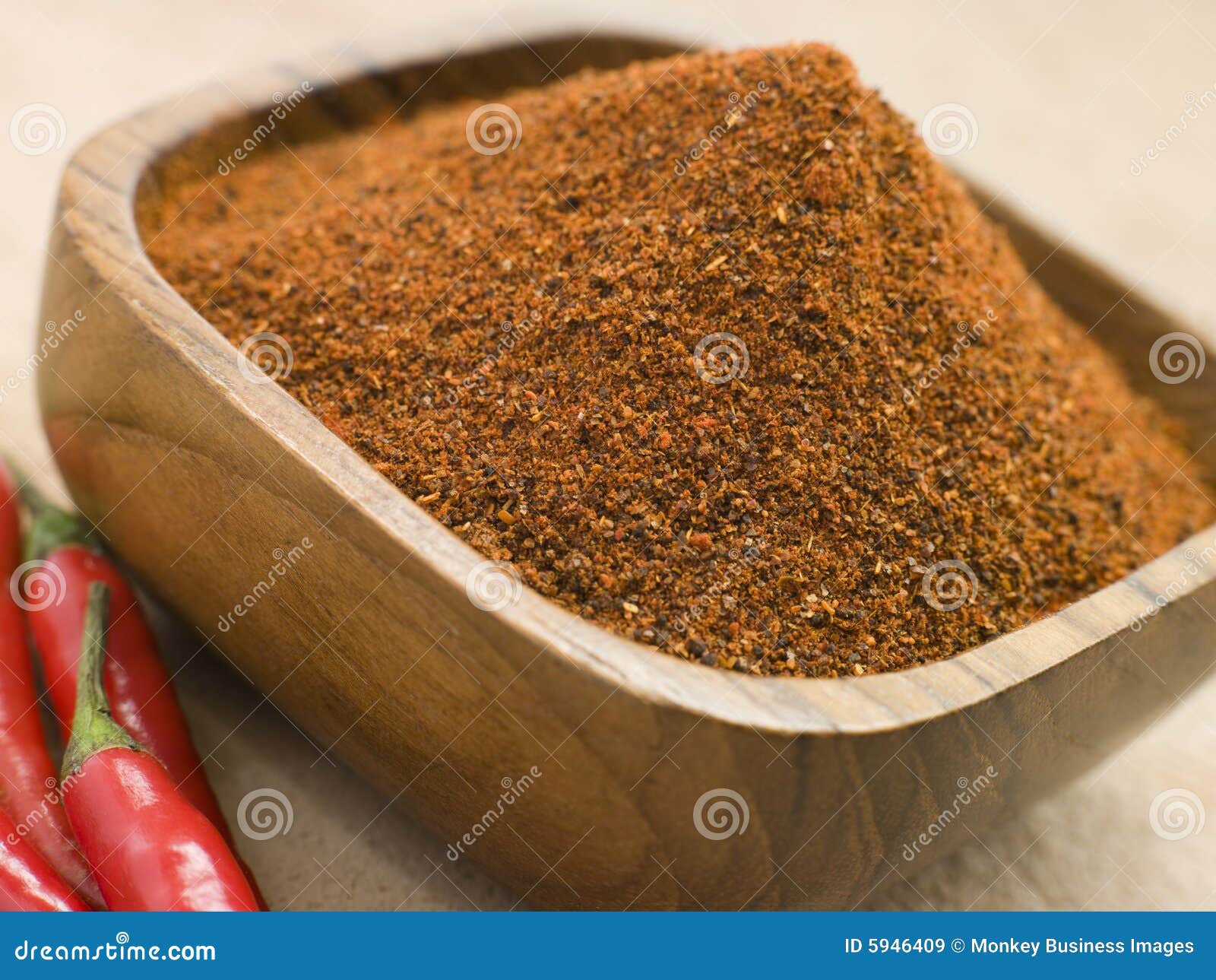 Dish of Hot Chili Powder with Fresh Chilies Stock Image - Image of ...