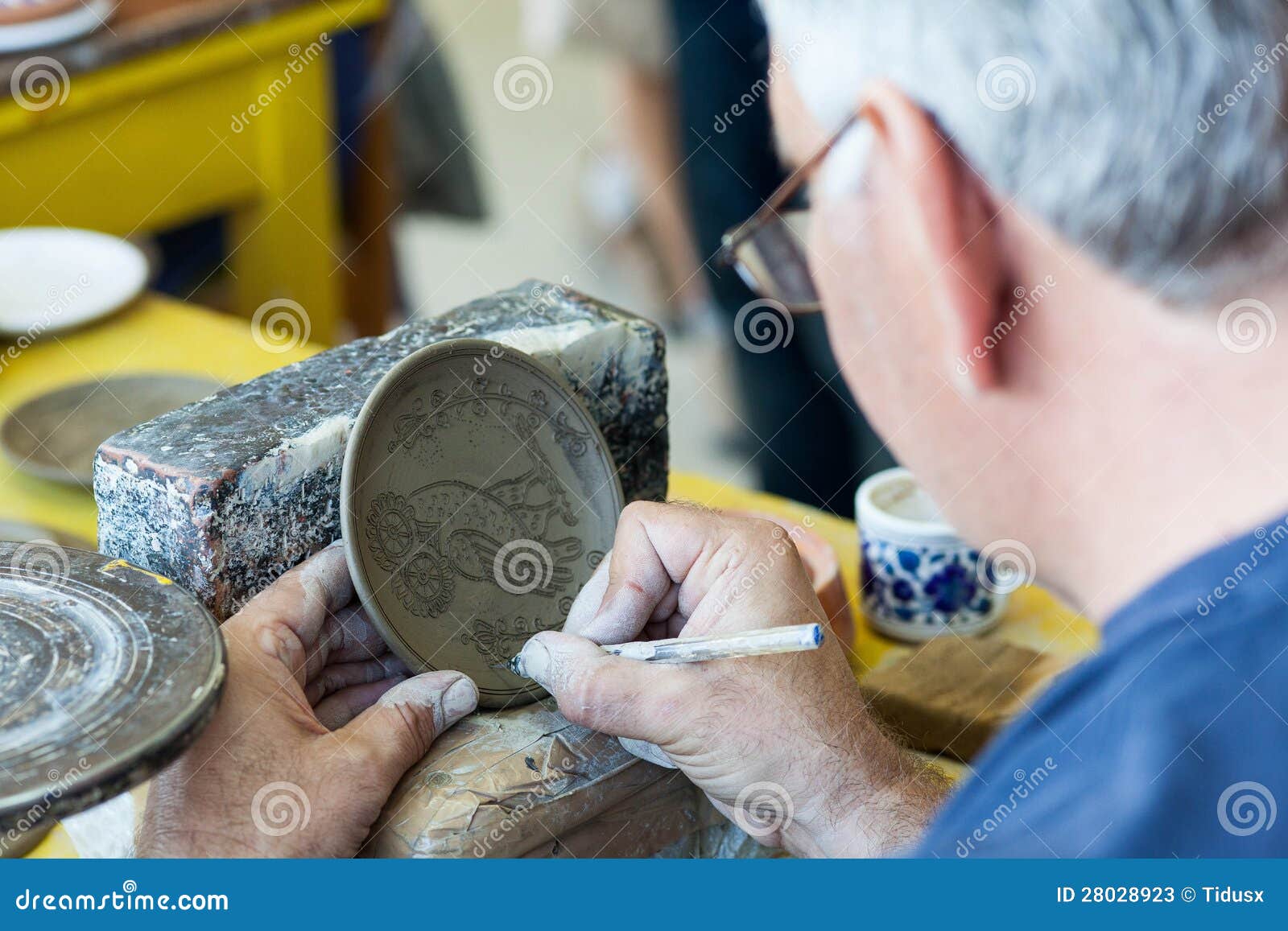 Dish Maker editorial stock photo. Image of elder, ceramic - 28028923