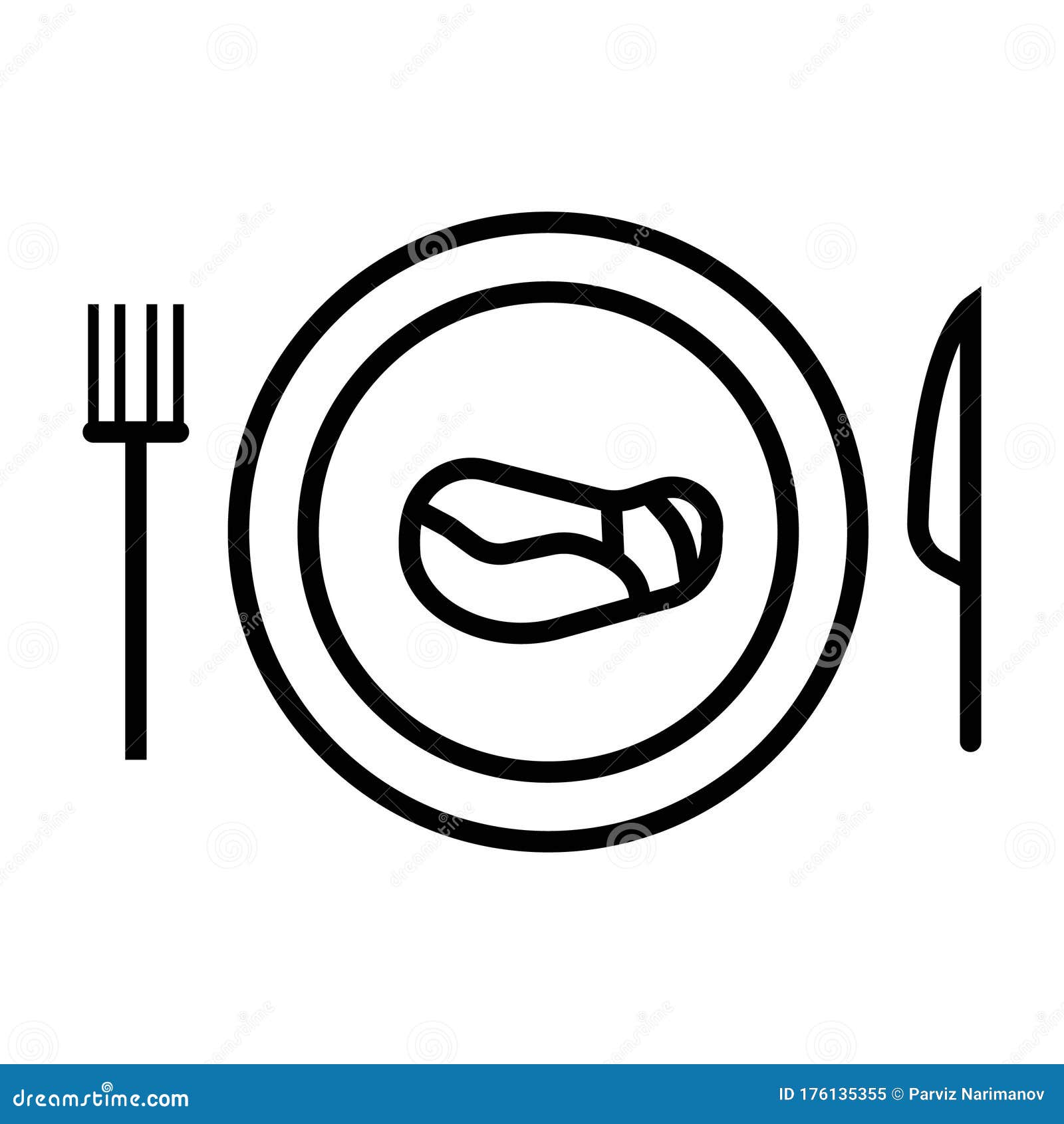 Dish with meat beef icon stock illustration. Illustration of design ...