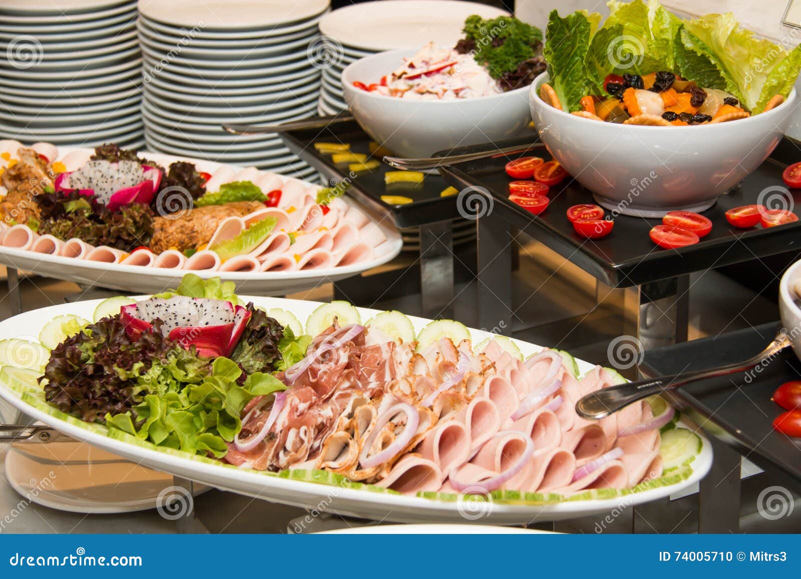 Dish of Mixed Cold Cuts Food for Background Stock Photo - Image of ...