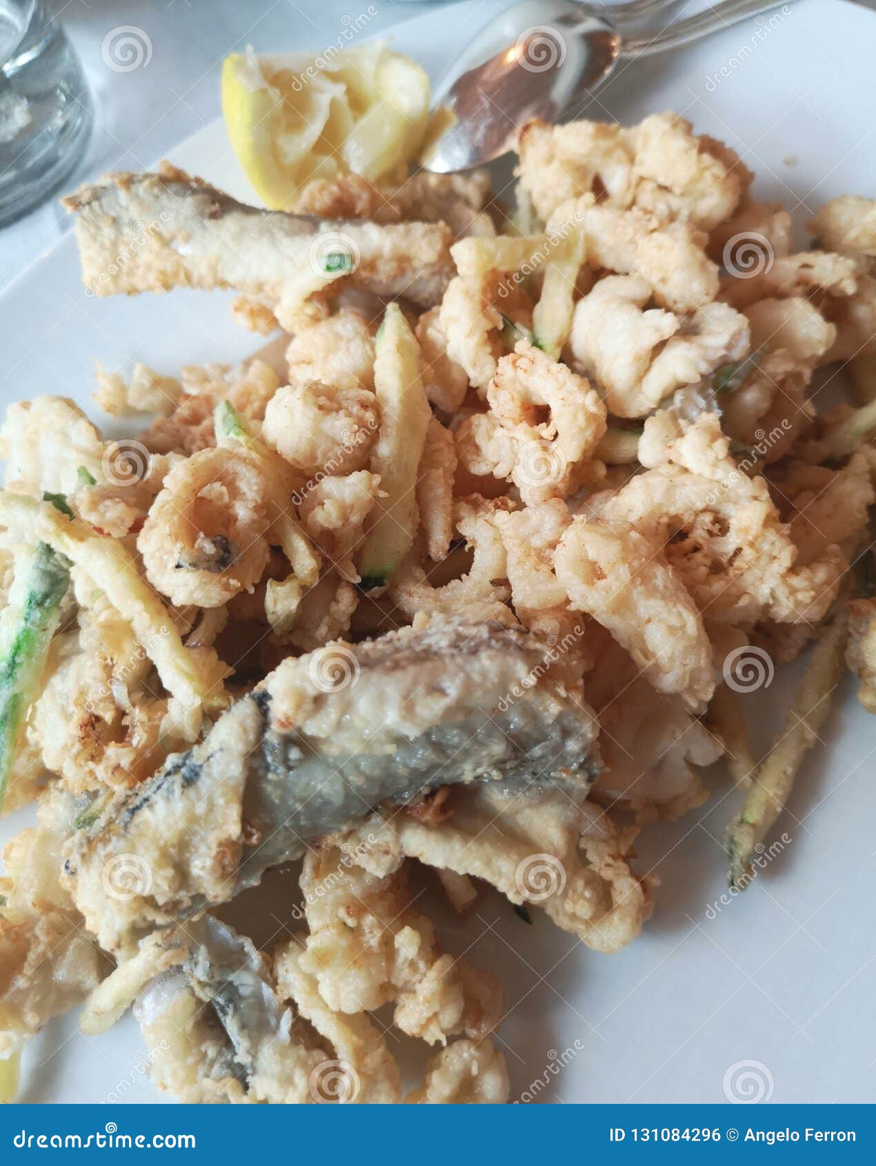 Dish of Mixed Fried Mediterranean Fish Feeding Stock Photo - Image of ...