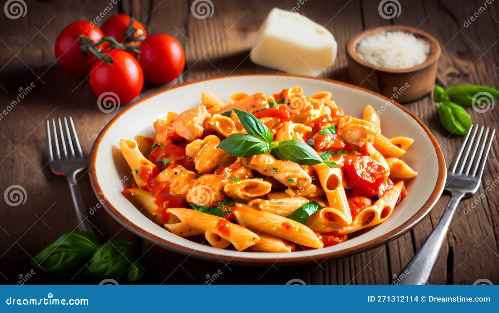 Penne Rigate Pasta Mockup, Realistic Style Vector Illustration ...