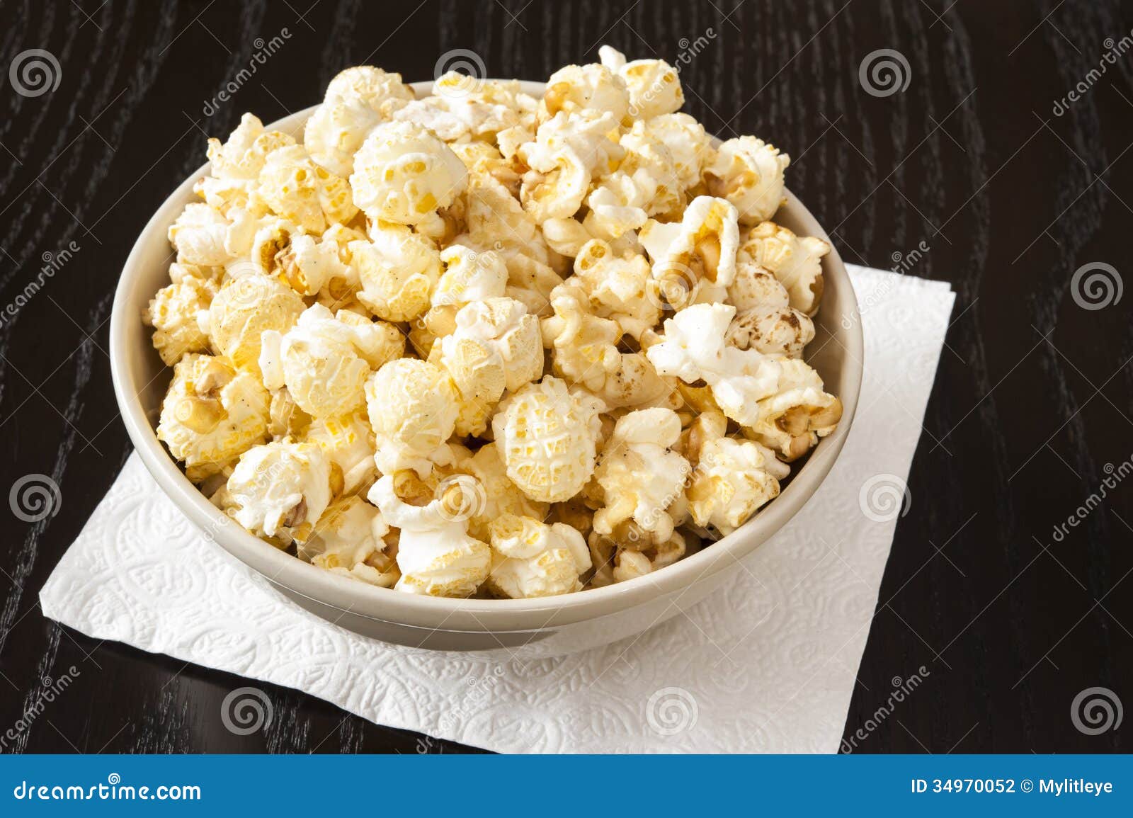 Dish of Popcorn stock photo. Image of wood, bowl, kettle - 34970052