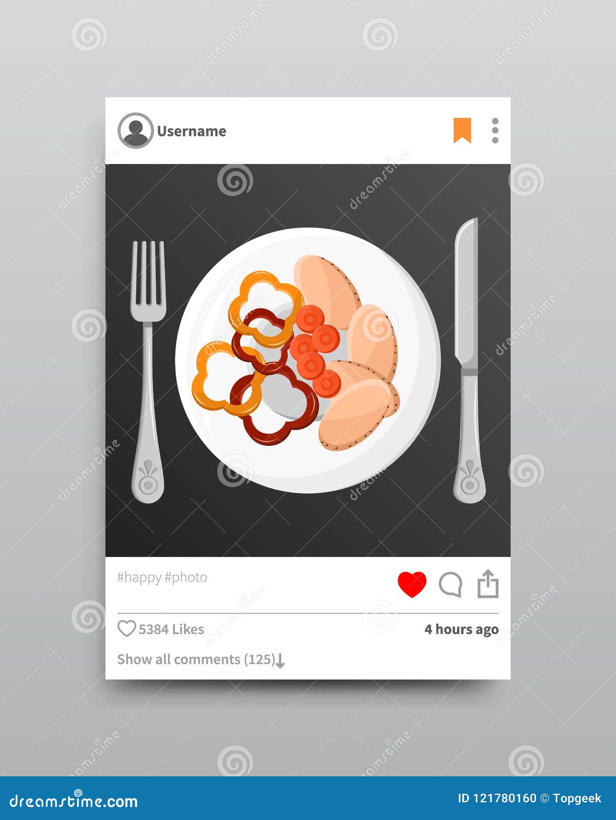 Dish Post on Instagram Text Vector Illustration Stock Vector ...