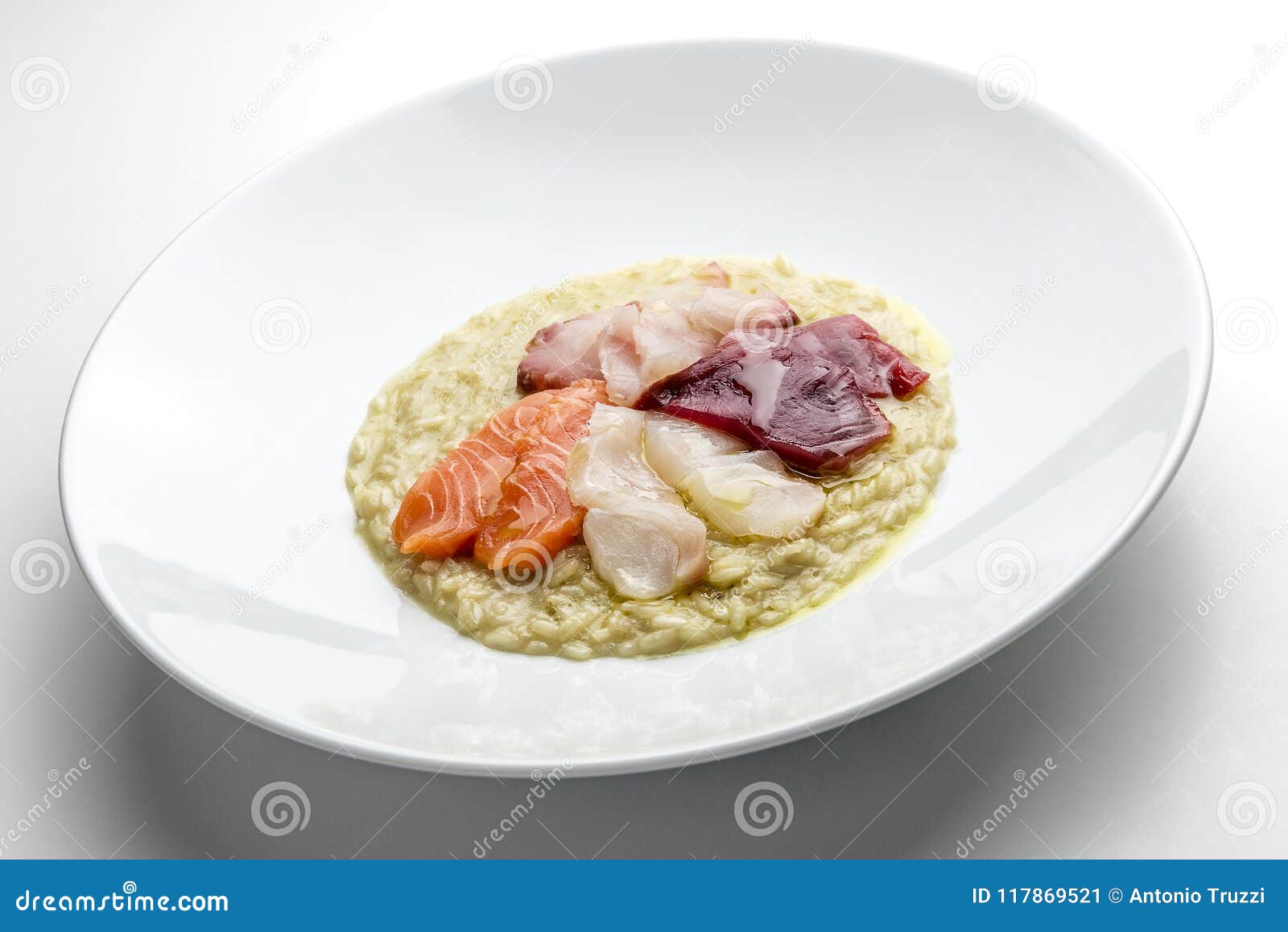 Dish of Risotto with Raw Fish Stock Image - Image of mediterranean ...