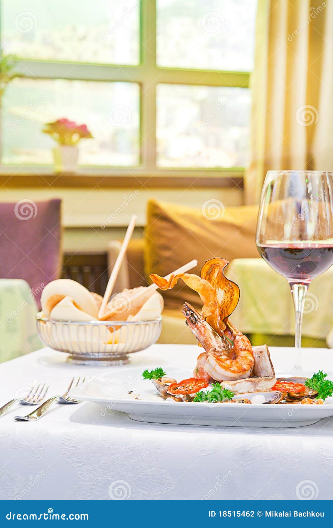 Dish with Shrimp on the Table Stock Photo - Image of table, lightweight ...