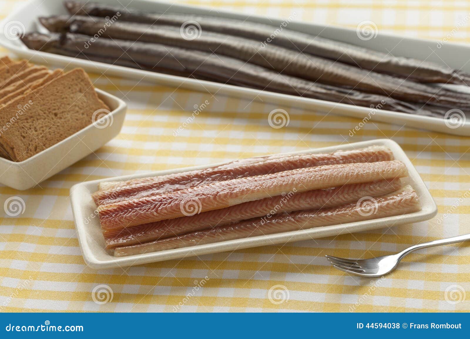 Dish with smoked eel stock photo. Image of preserved - 44594038