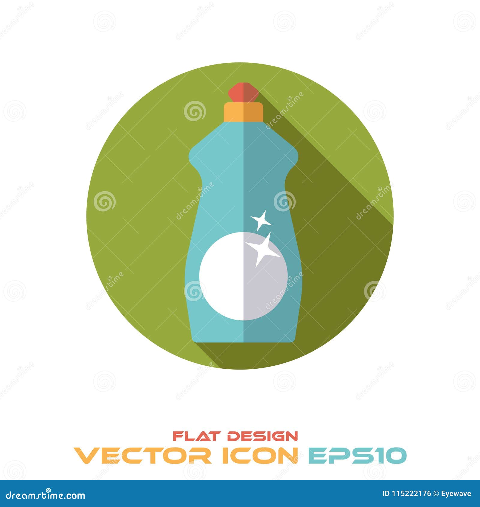 Washing-up Liquid Flat Design Long Shadow Icon Stock Vector ...