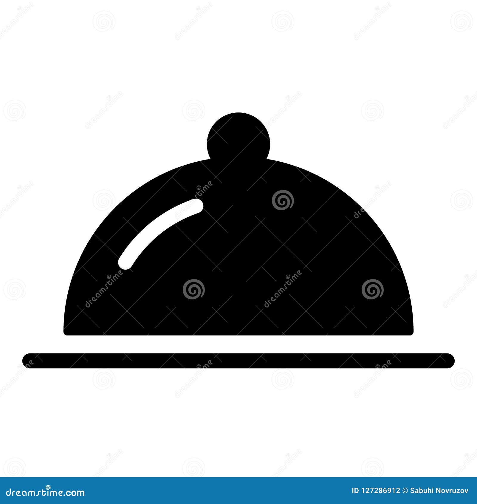 Dish Solid Icon. Dish Cover Vector Illustration Isolated on White. Lid ...