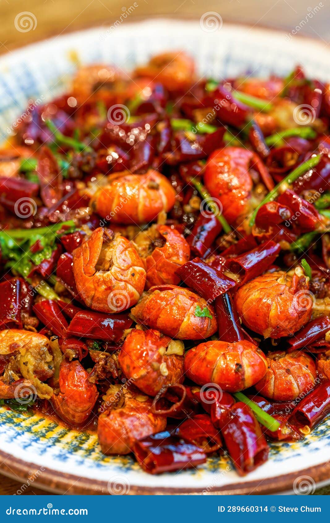 A Dish of Spicy and Delicious Spicy Crayfish Tails Stock Photo - Image ...