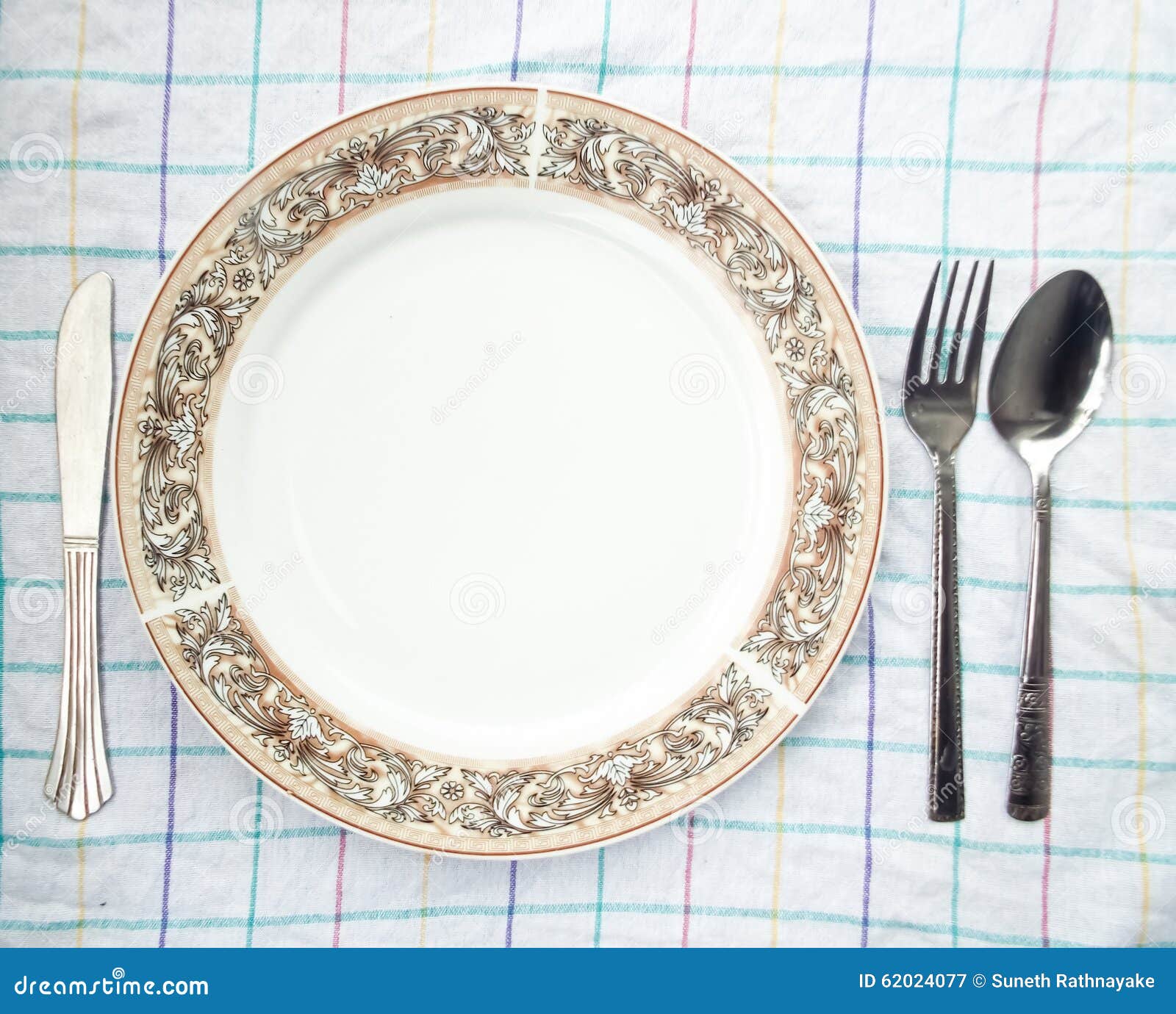 Dish,spoon & Fork on Table Stock Image - Image of dinner, nourishment ...