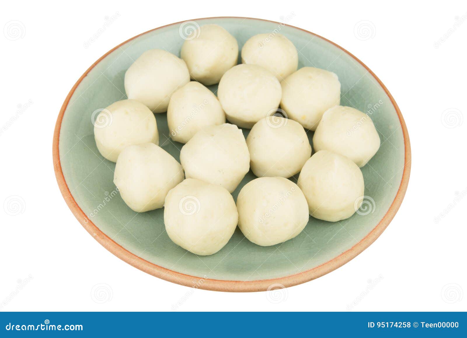 Dish of Steamed Fish Ball Isolated on White Background Stock Photo ...