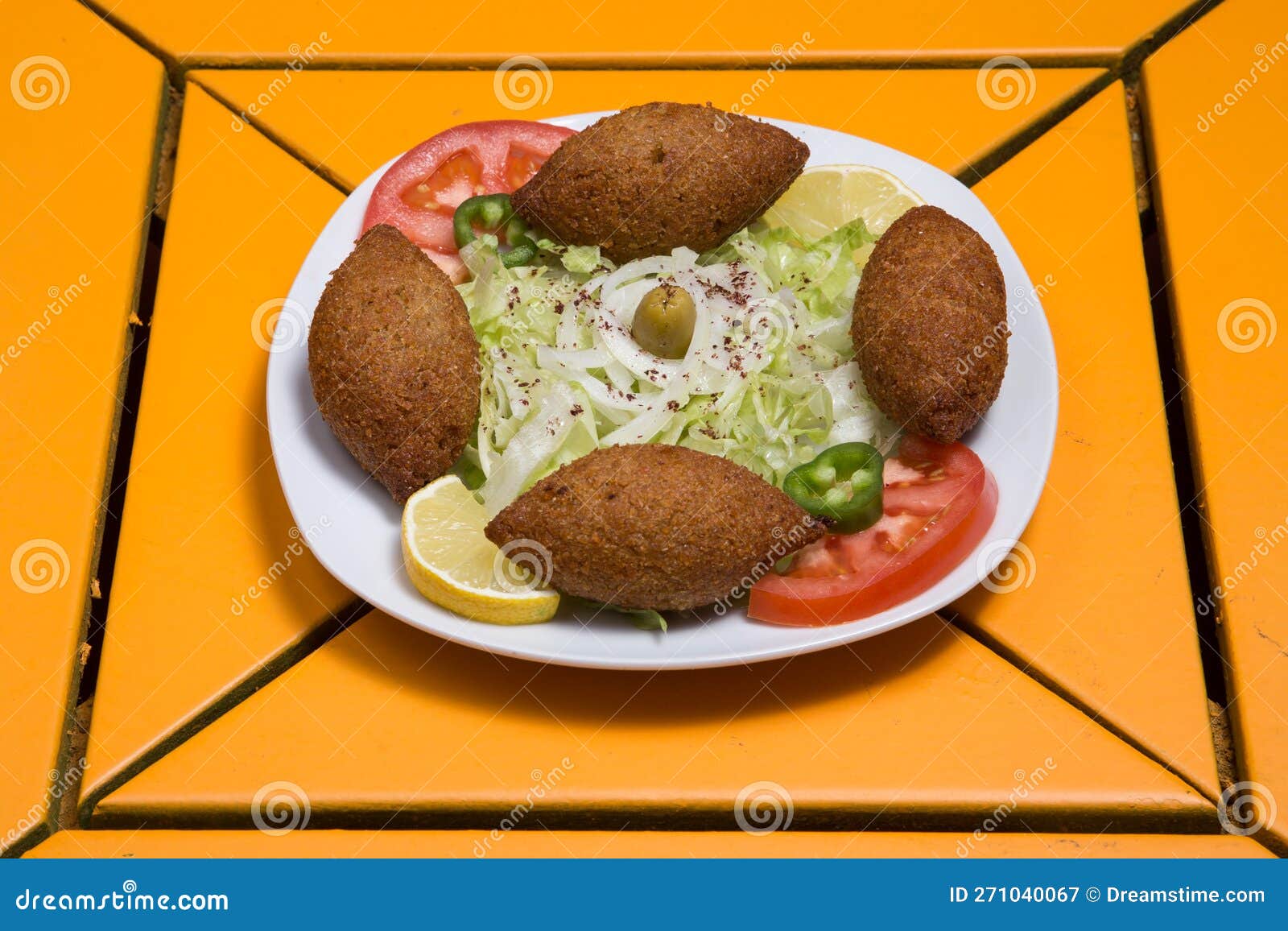 A Dish of Syrian Kebba stock image. Image of kebba, lemon - 271040067