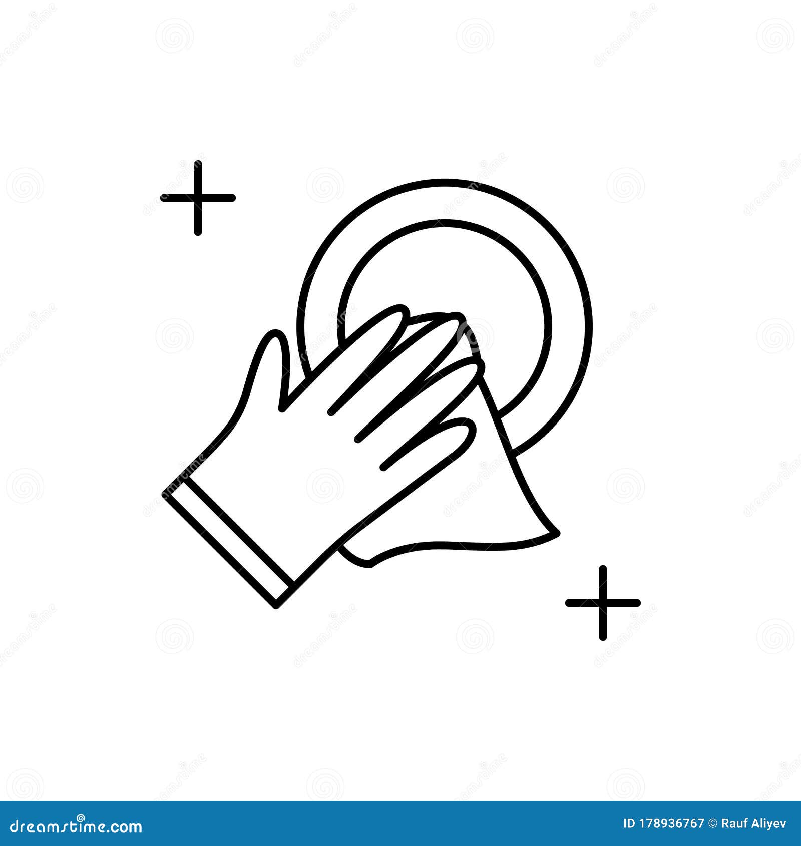 Dish, Towel Icon. Simple Line, Outline Vector Elements of Housework for ...