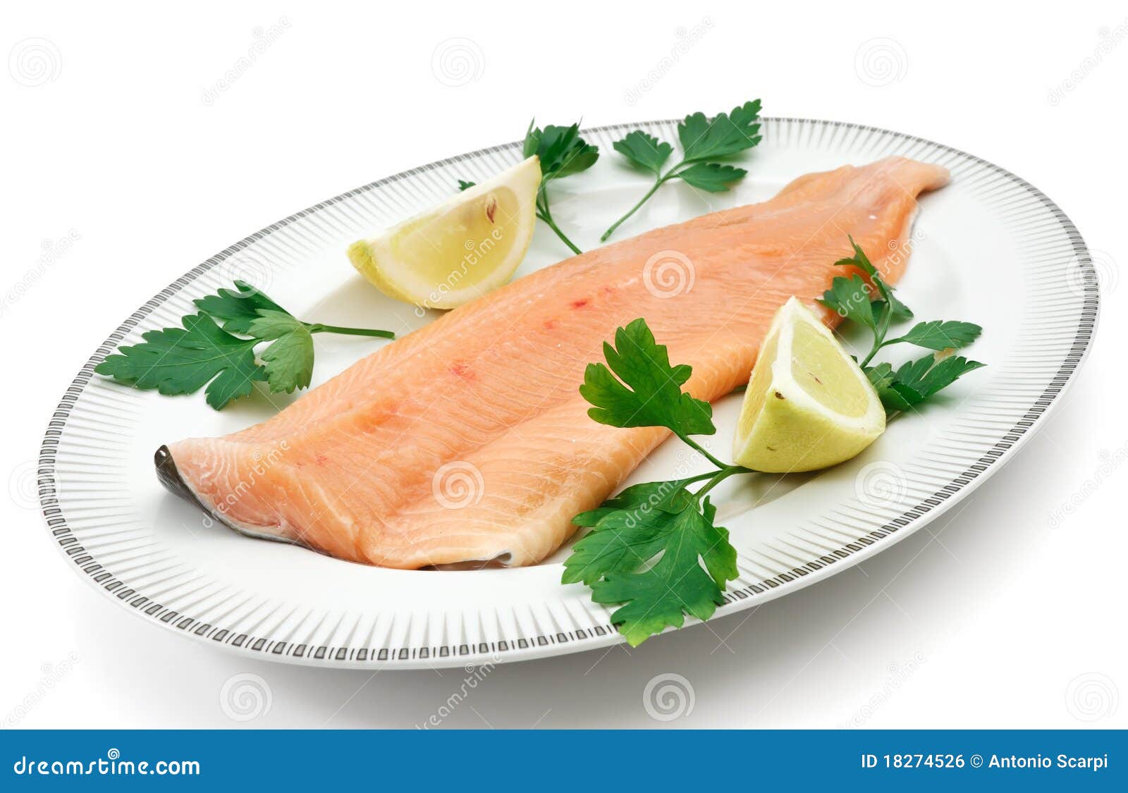 Dish with trout fillet stock photo. Image of fillet, plate - 18274526