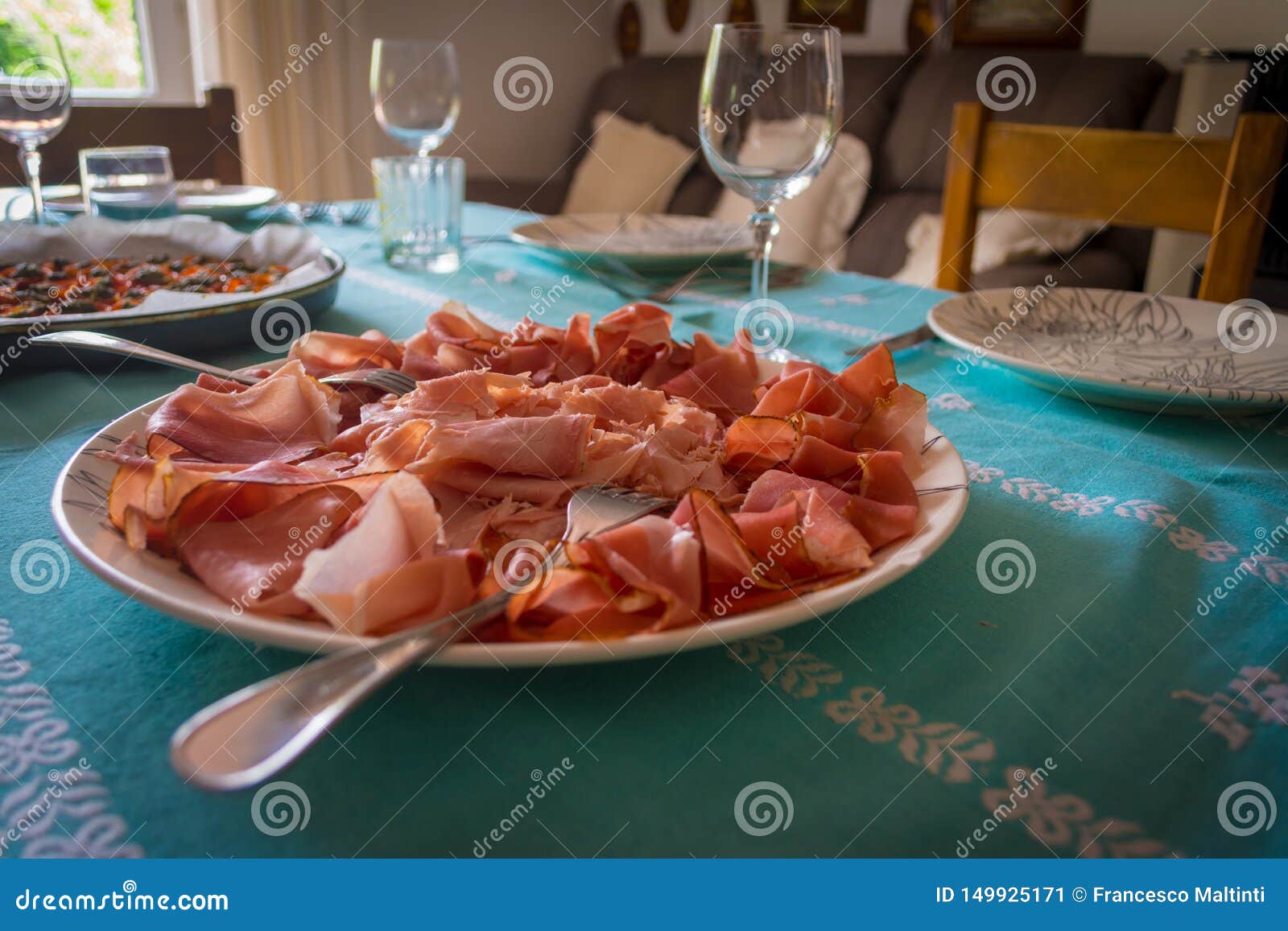 Dish of Various Types of Ham Stock Image - Image of delicatessen, dish ...