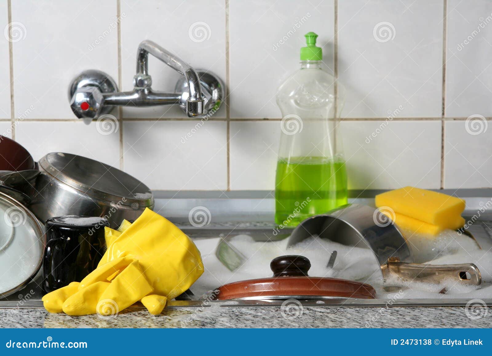 Dish washing stock photo. Image of crane, metal, kitchenware - 2473138