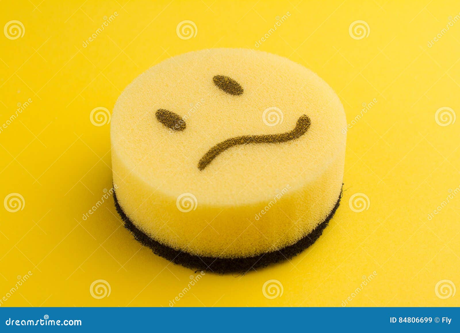 Dish Washing Concept with Yellow Sponge Stock Image - Image of ...