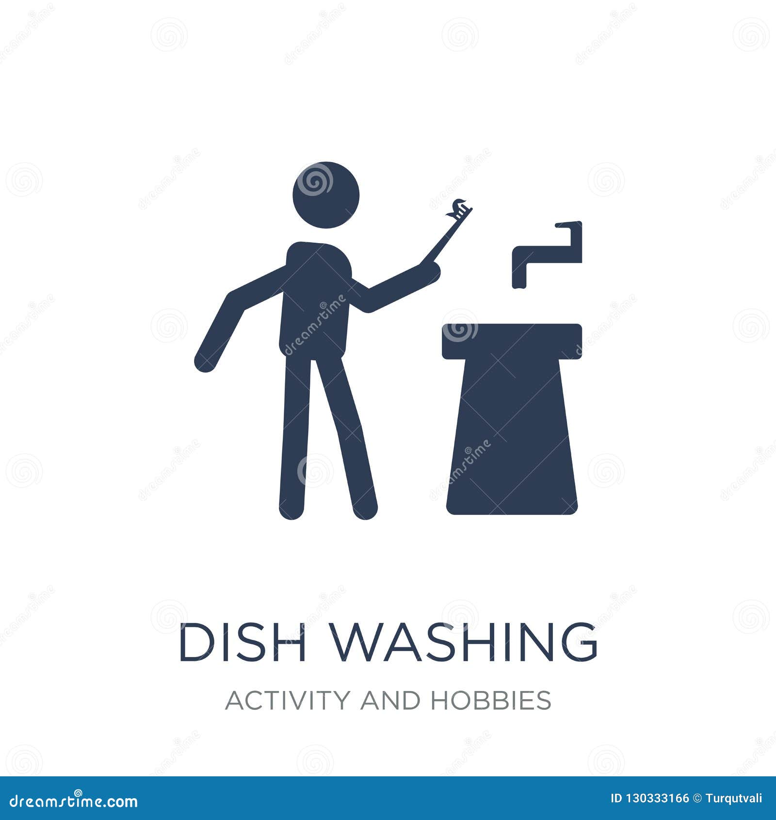 Dish Washing Icon. Trendy Flat Vector Dish Washing Icon on White Stock ...