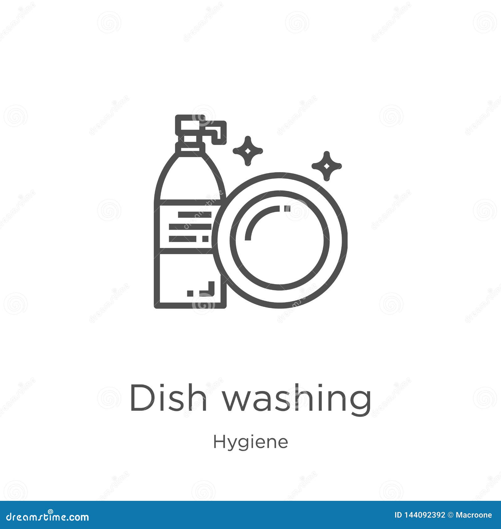 Dish Washing Icon Vector From Hygiene Collection. Thin Line Dish ...