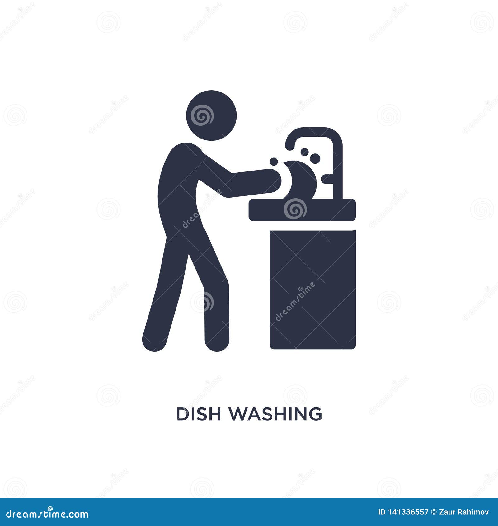 Dish Washing Icon on White Background. Simple Element Illustration from ...