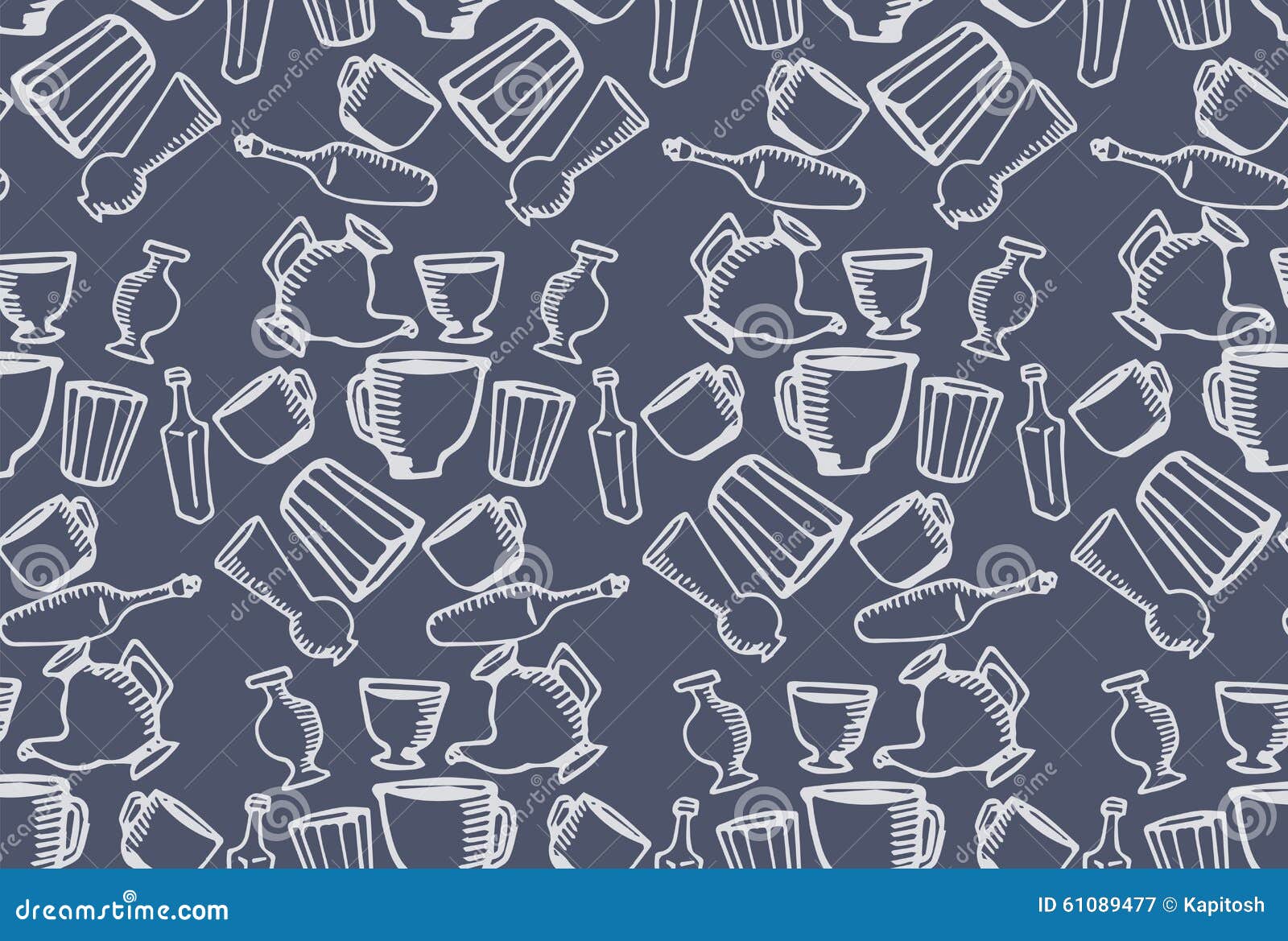Dishes blue pattern stock vector. Illustration of container - 61089477