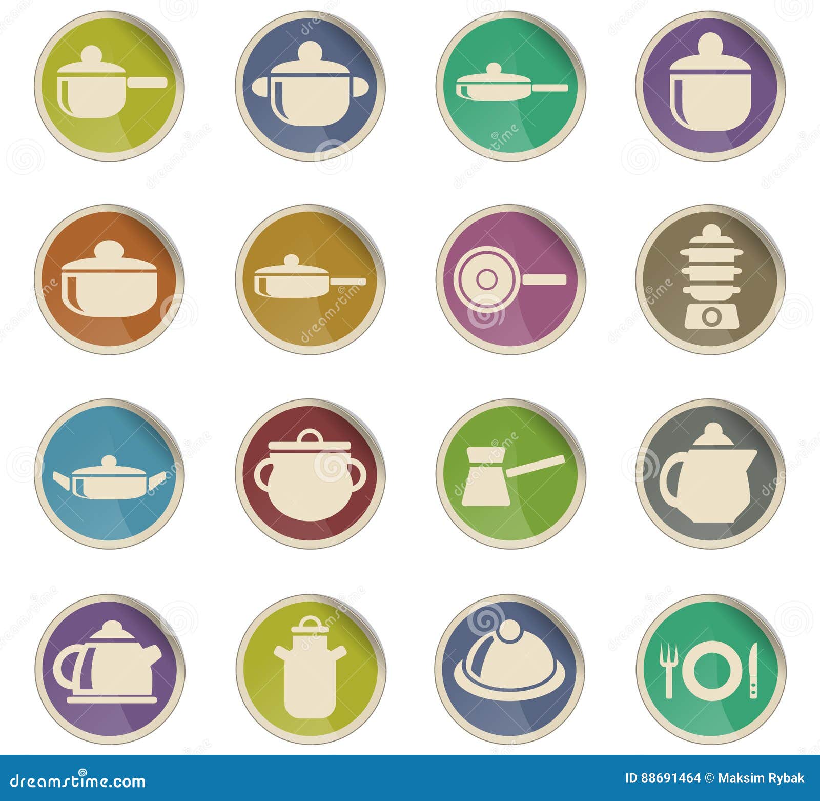 Dishes icon set stock photo. Image of dish, business - 88691464