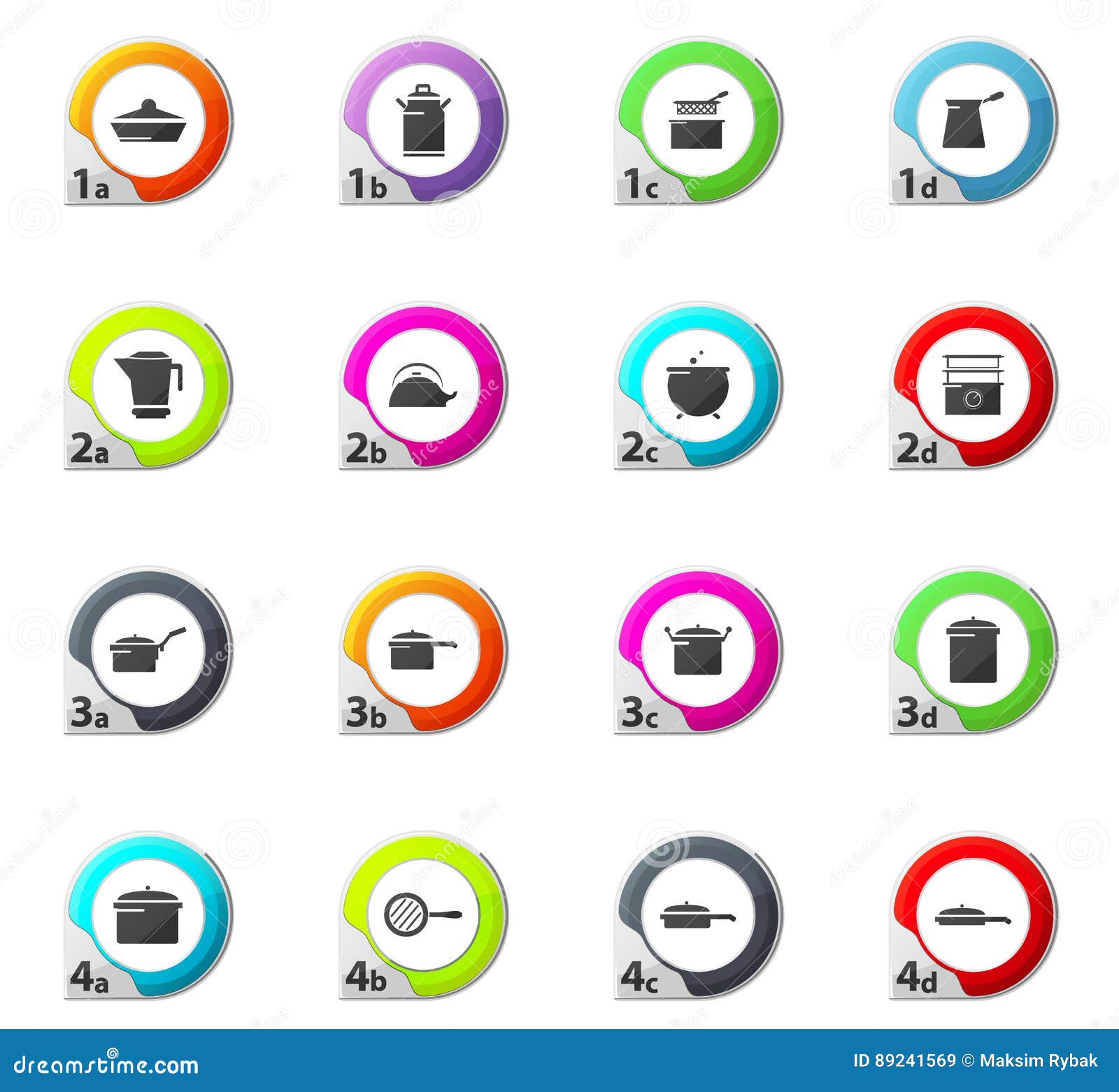 Dishes Icons set stock illustration. Illustration of roasted - 89241569