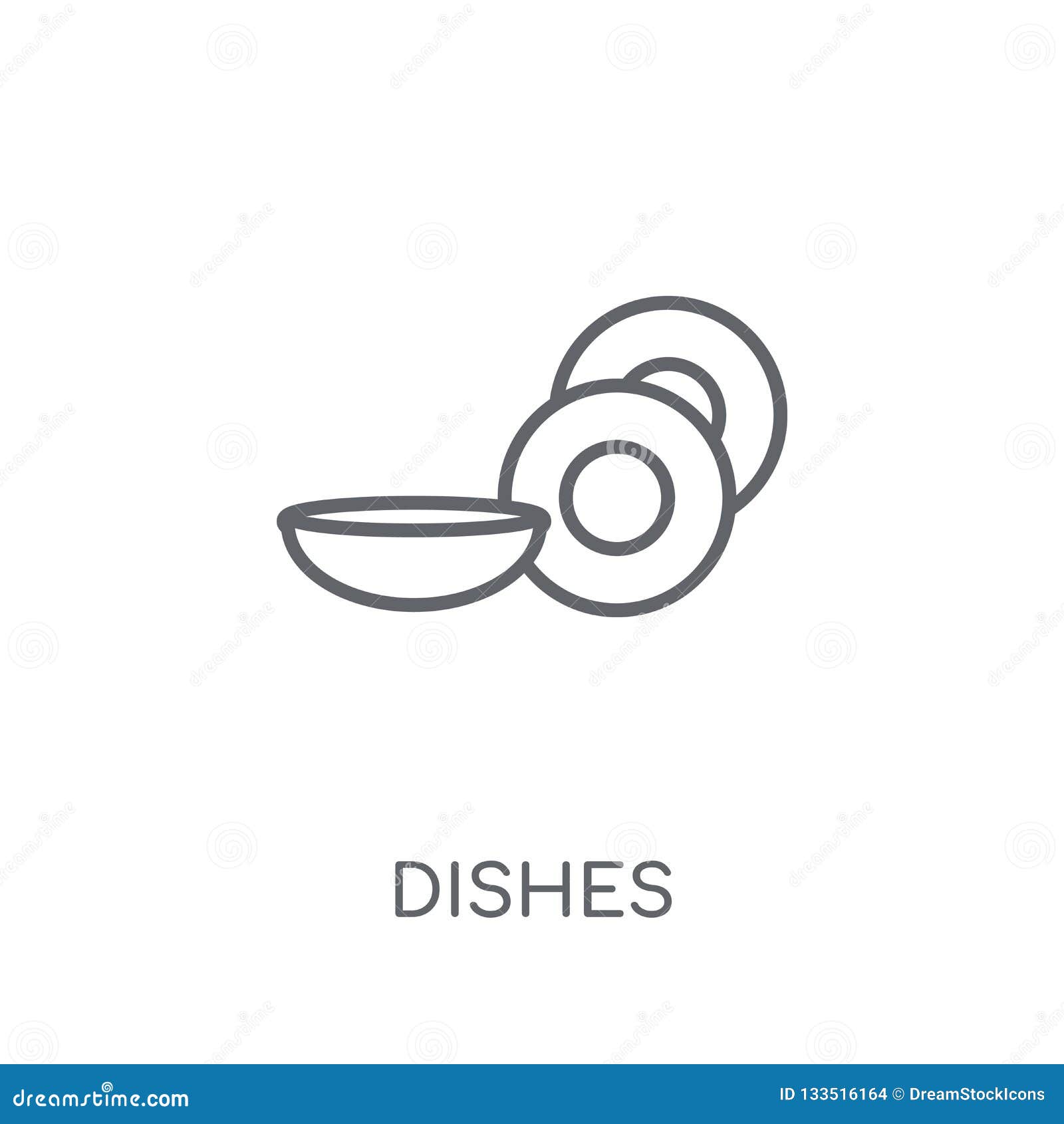 Dishes Linear Icon. Modern Outline Dishes Logo Concept on White Stock ...