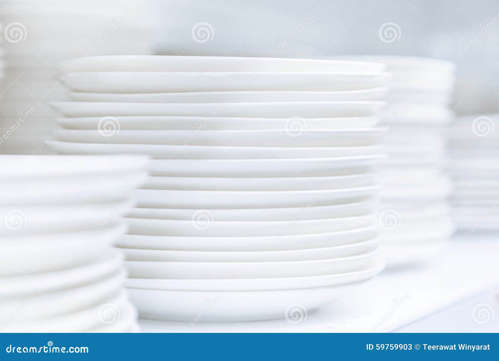 Plates Stacked At Buffet Line Royalty-Free Stock Photo | CartoonDealer ...
